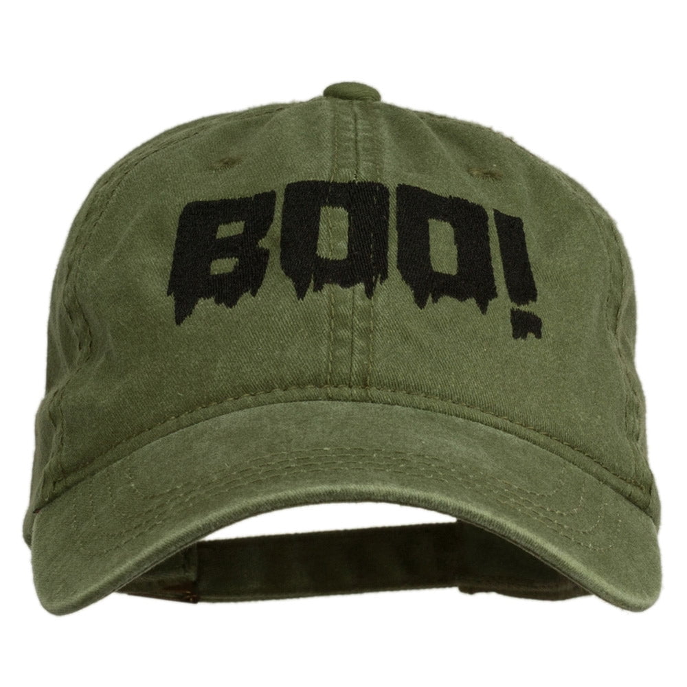 Halloween Boo Sign Embroidered Washed Cap - Olive Green OSFM - Walmart.com