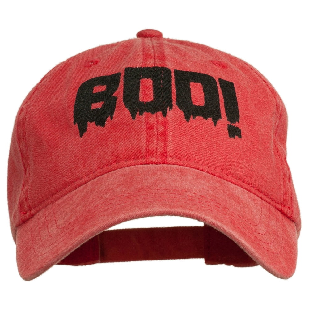 Halloween Boo Sign Embroidered Washed Cap - Red OSFM - Walmart.com