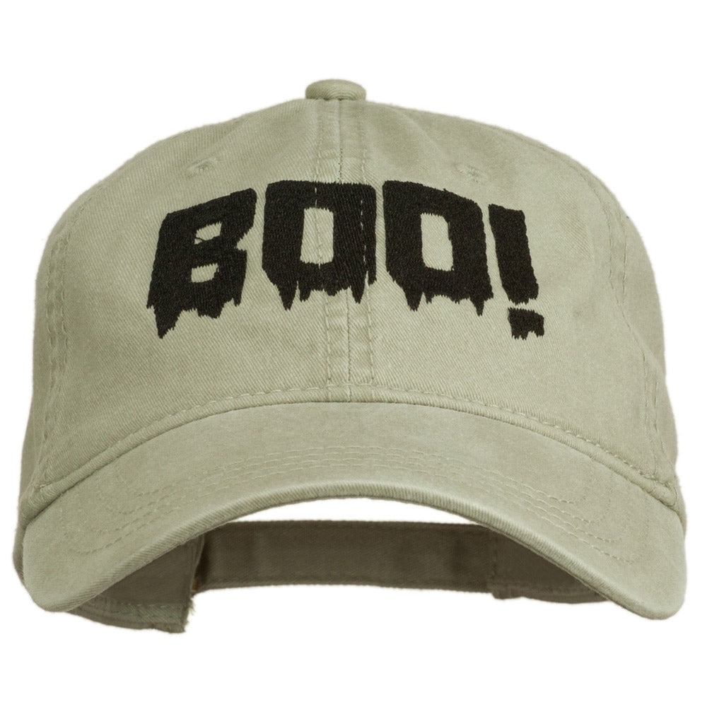 Halloween Boo Sign Embroidered Washed Cap - Stone OSFM - Walmart.com