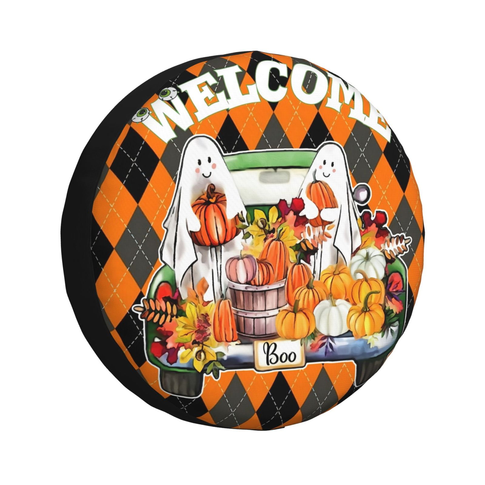 Halloween Boo Tire Cover 14" Wheel Protectors Tyre Covers Weatherproof ...
