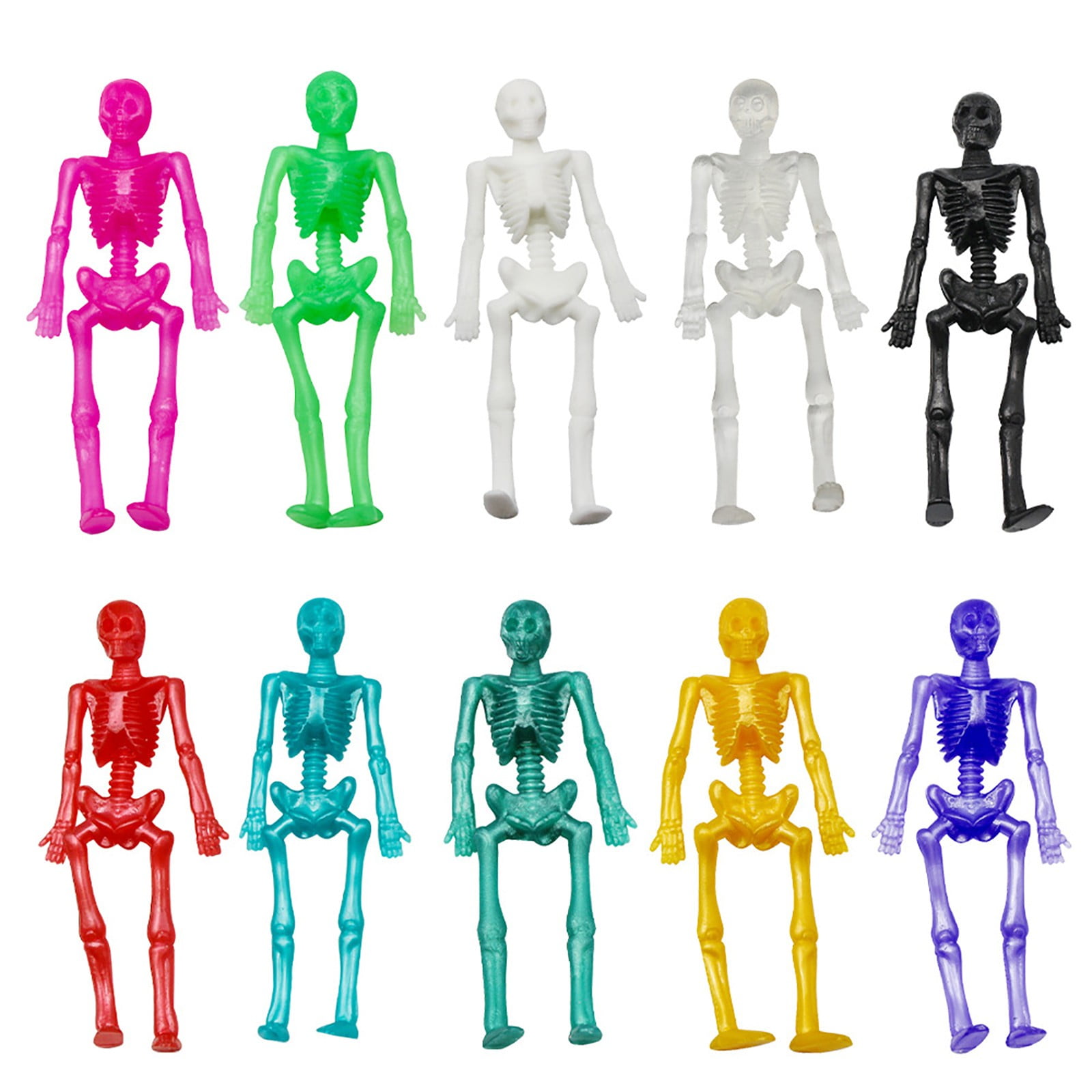 Bouncy Skeleton Toys Colorful Stretchy Party Favors for Kids Trick or ...