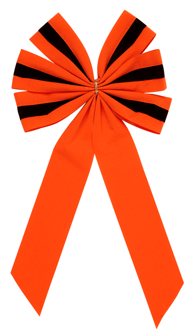 Halloween Bows - 6 Loop - Orange/Black/Orange Bow & Orange Tail - 2 ...