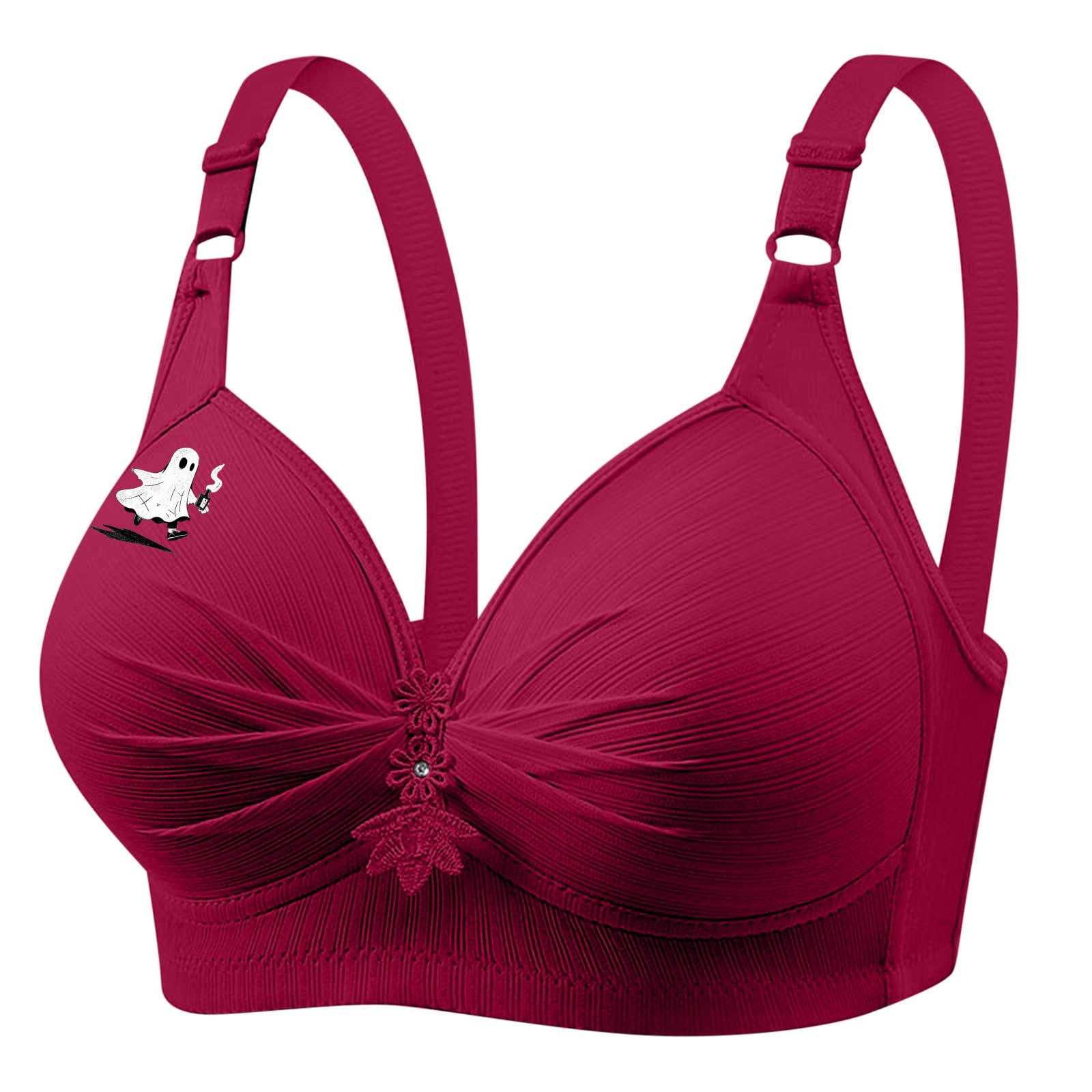 Halloween Bras for Women Cute Ghost Bra Adjustable Straps Push Up Full ...