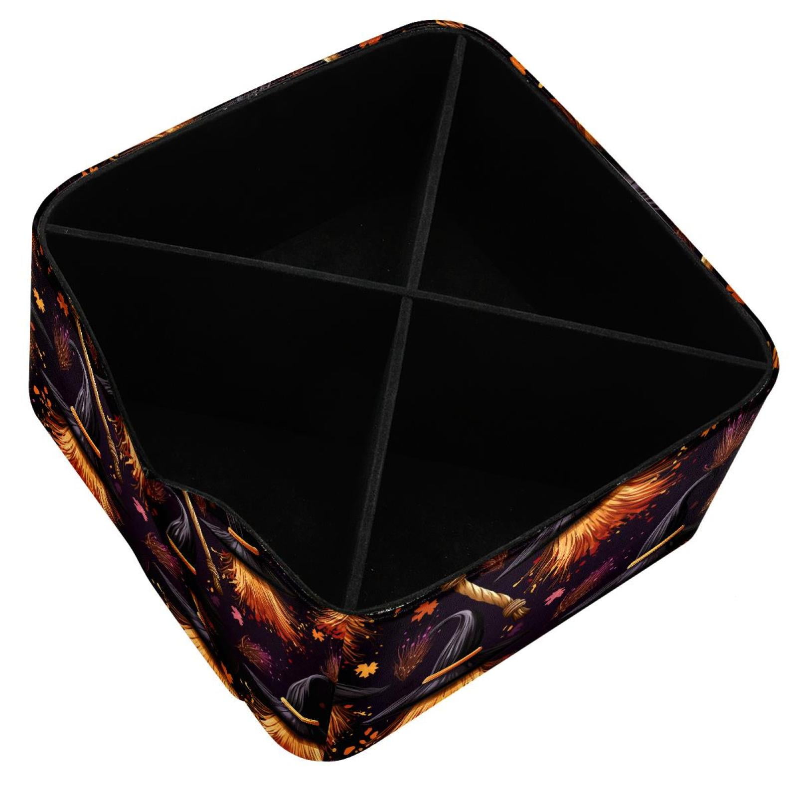Halloween Broom Square Brush Holder Pencil Case with 4 Compartments and ...