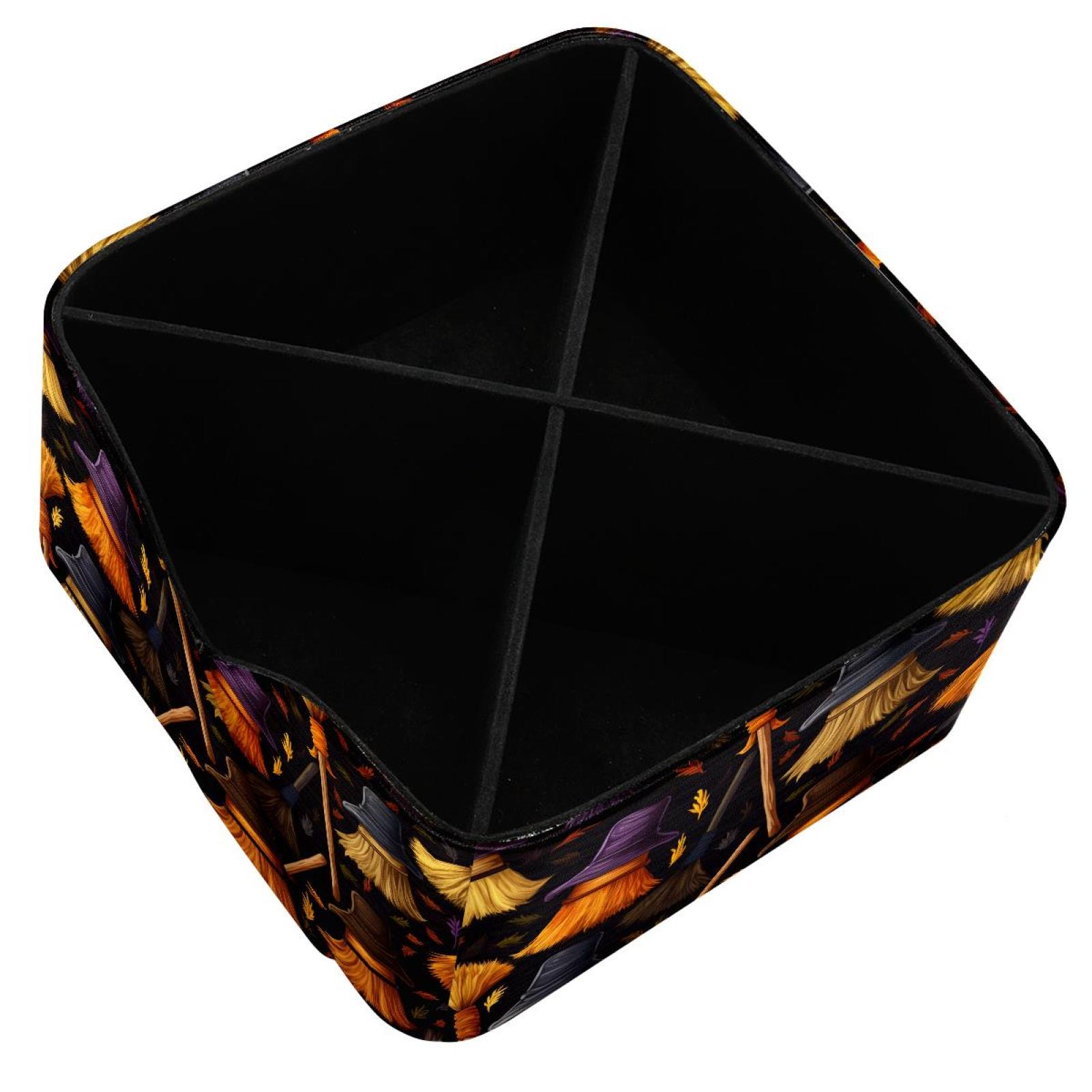 Halloween Broom Square Pen Case with Removable Dividers,Pen Holder ...