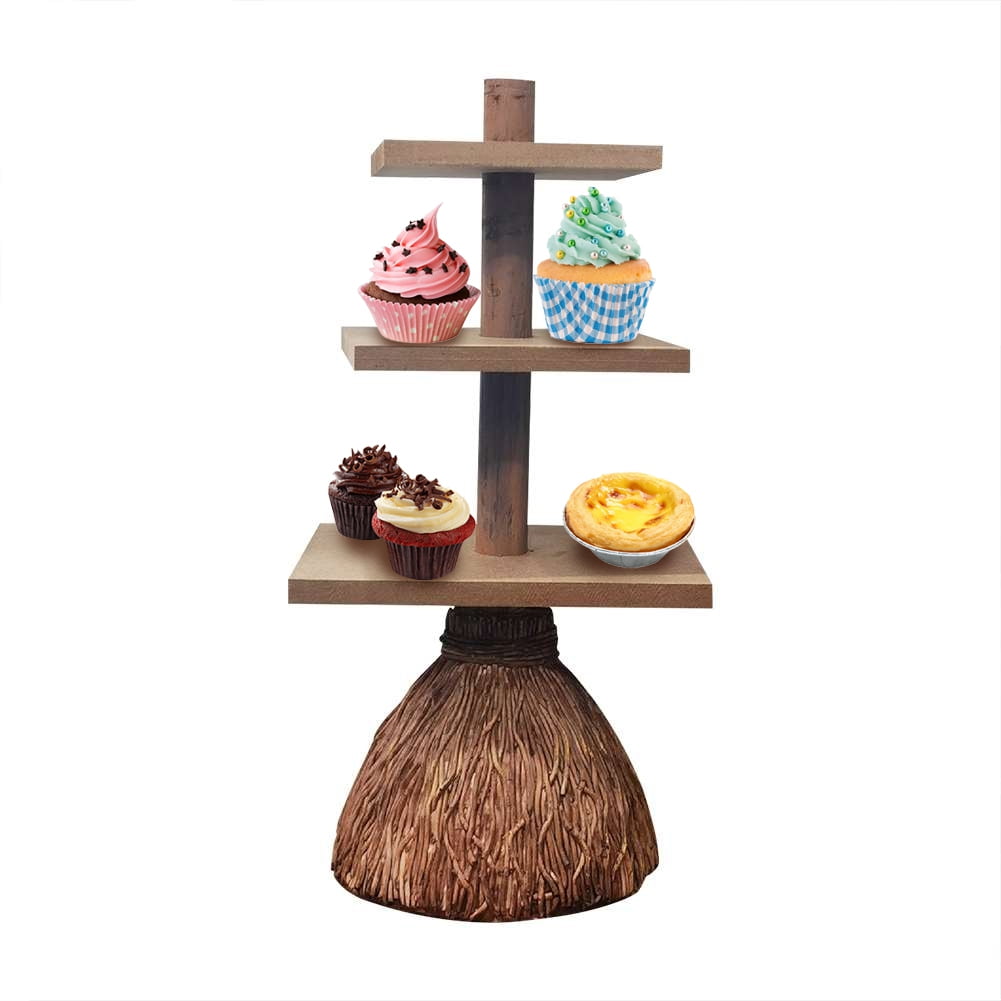3-Tier Halloween Broom Table Tree Root Candy Rack Decoration, Resin ...