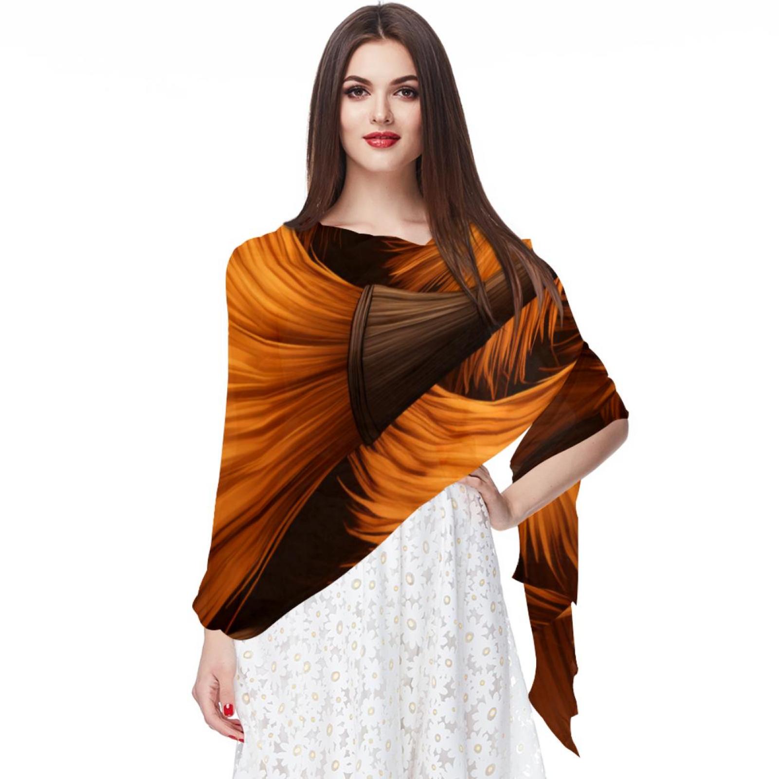 Halloween Broom Translucent Chiffon Yarn Silk Scarf - Light Breathable ...