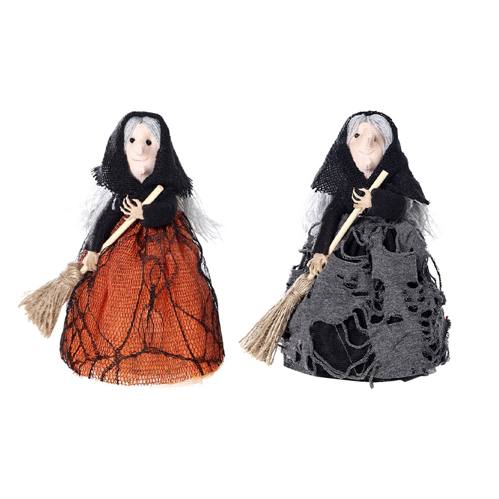 Halloween Broom Witch Desktop Ornament Witch Treetop Decoration Elderly ...