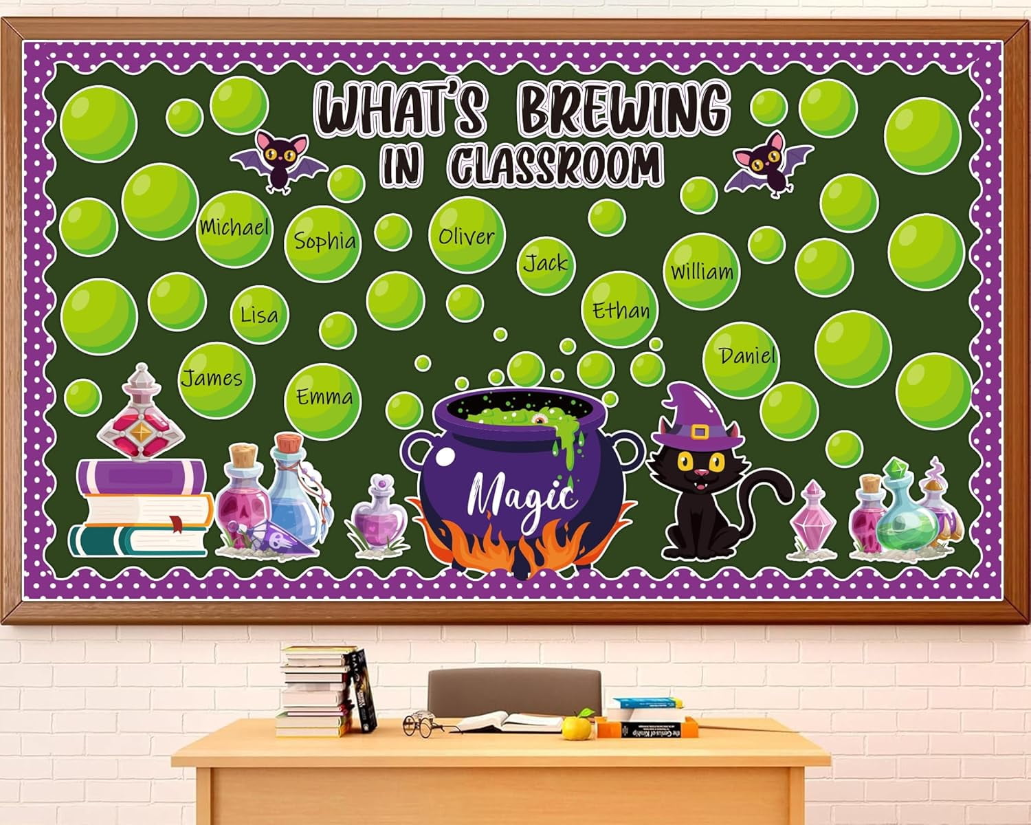 Halloween Bulletin Board Decorations Set Halloween What's Brewing in ...