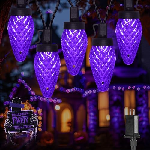 Halloween C9 LED Purple String Lights, 114FT 150 LED Halloween Lights ...