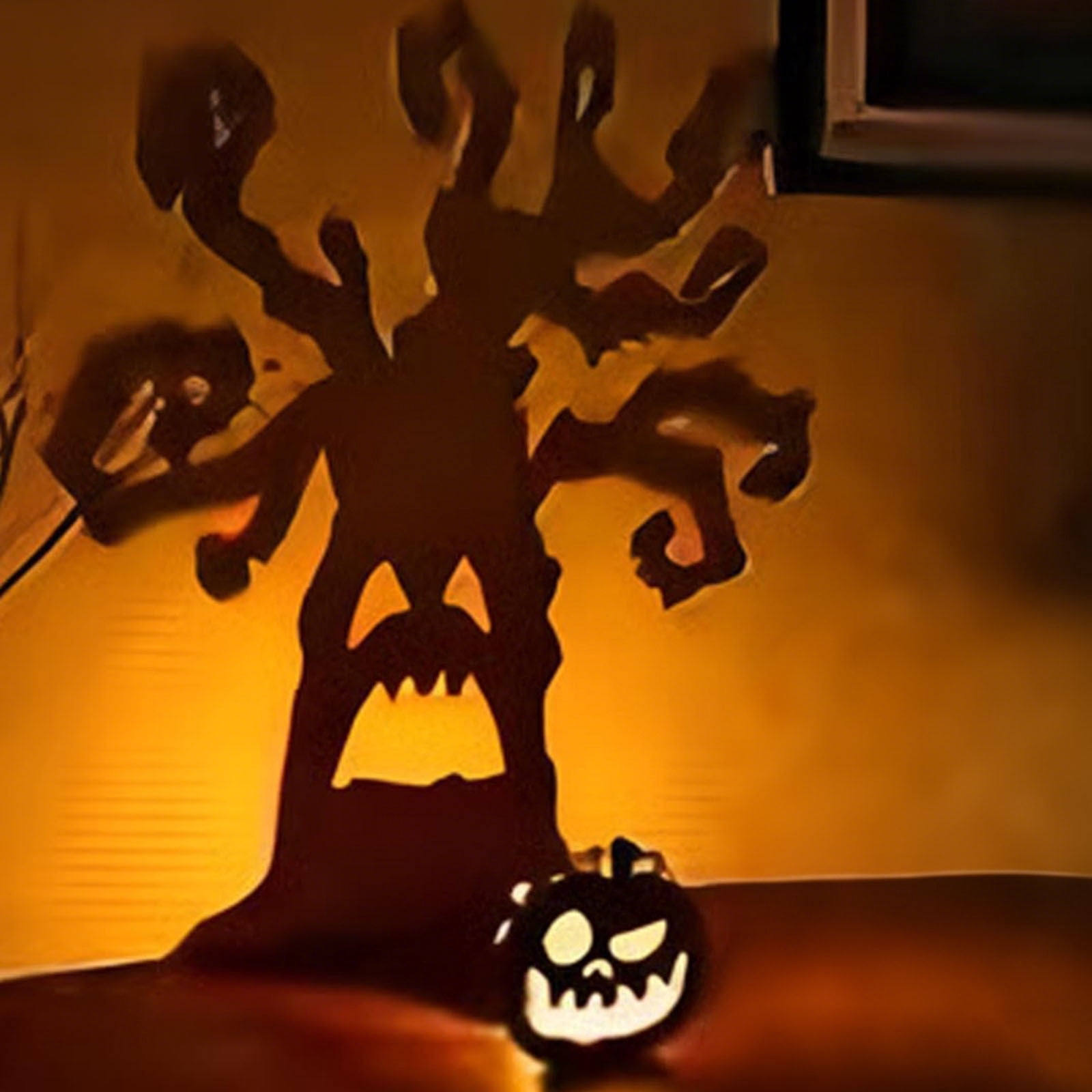 Halloween Candle Holder - Vintage Metal Shadow Projector Creates Spooky ...