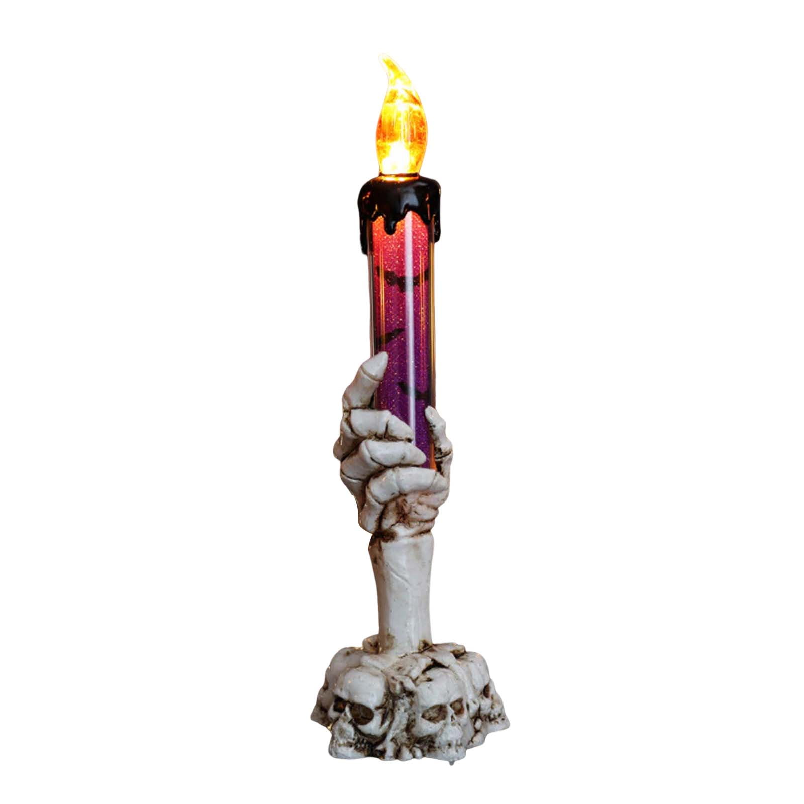 Halloween Candle Light Stakes, Skeleton Hands Hold Lighted Candle ...