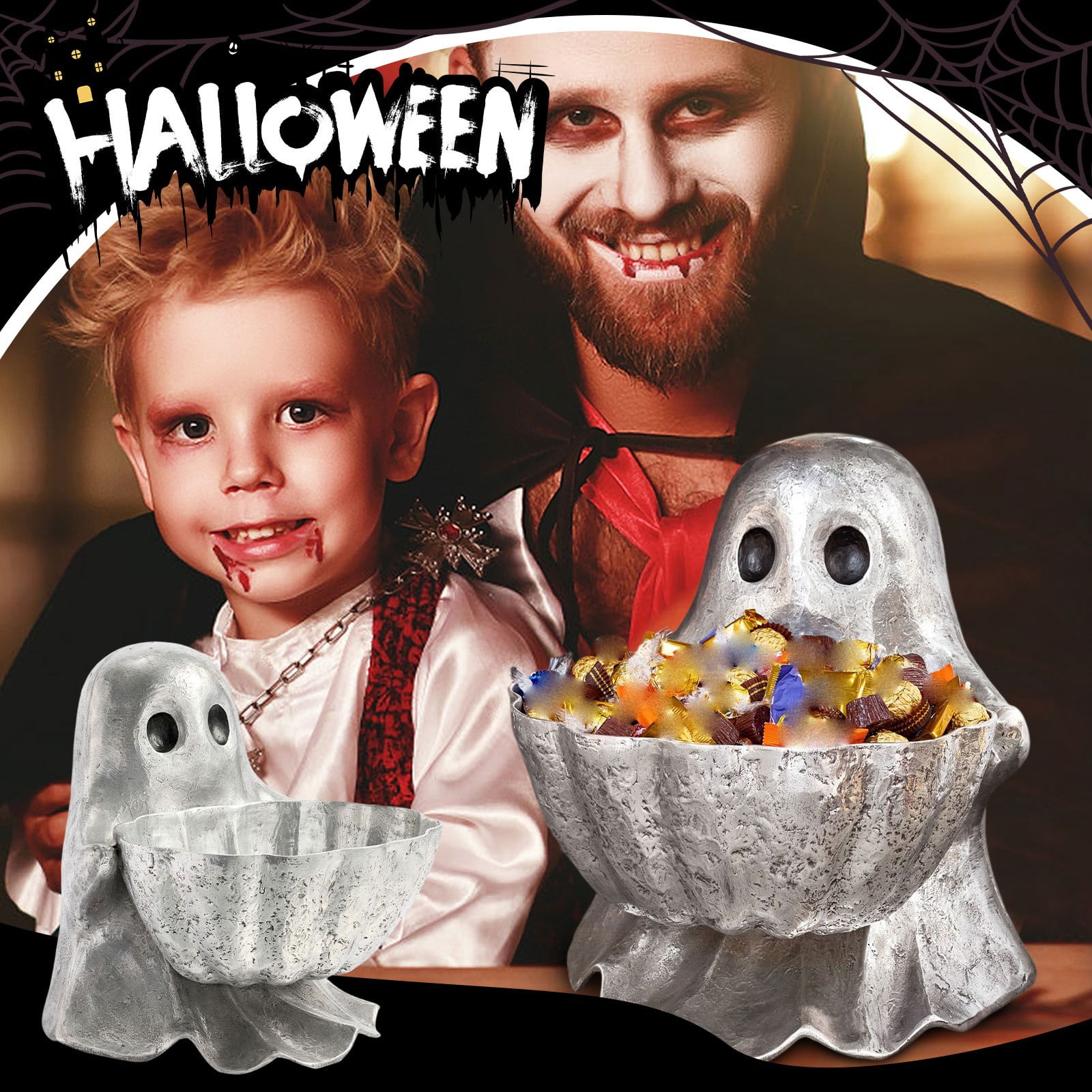 Halloween Candy Bowl Ghost Candy Bowl Candy Resin Halloween Candy ...