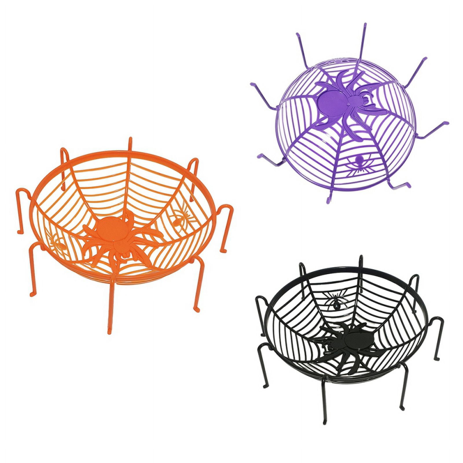 Halloween Candy Bowls Plastic Spider Web Bowls Trick or Treat Basket ...
