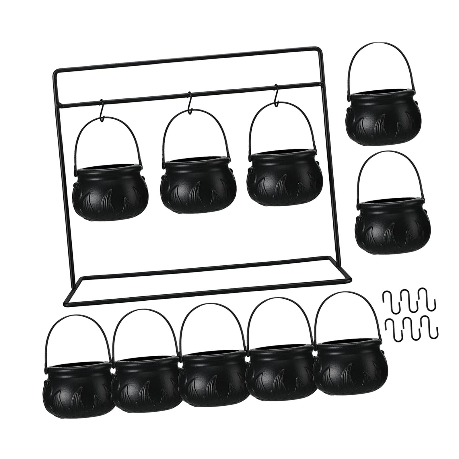 Halloween Candy Bowls Scene Props with Iron Rack Black Witches Serving ...