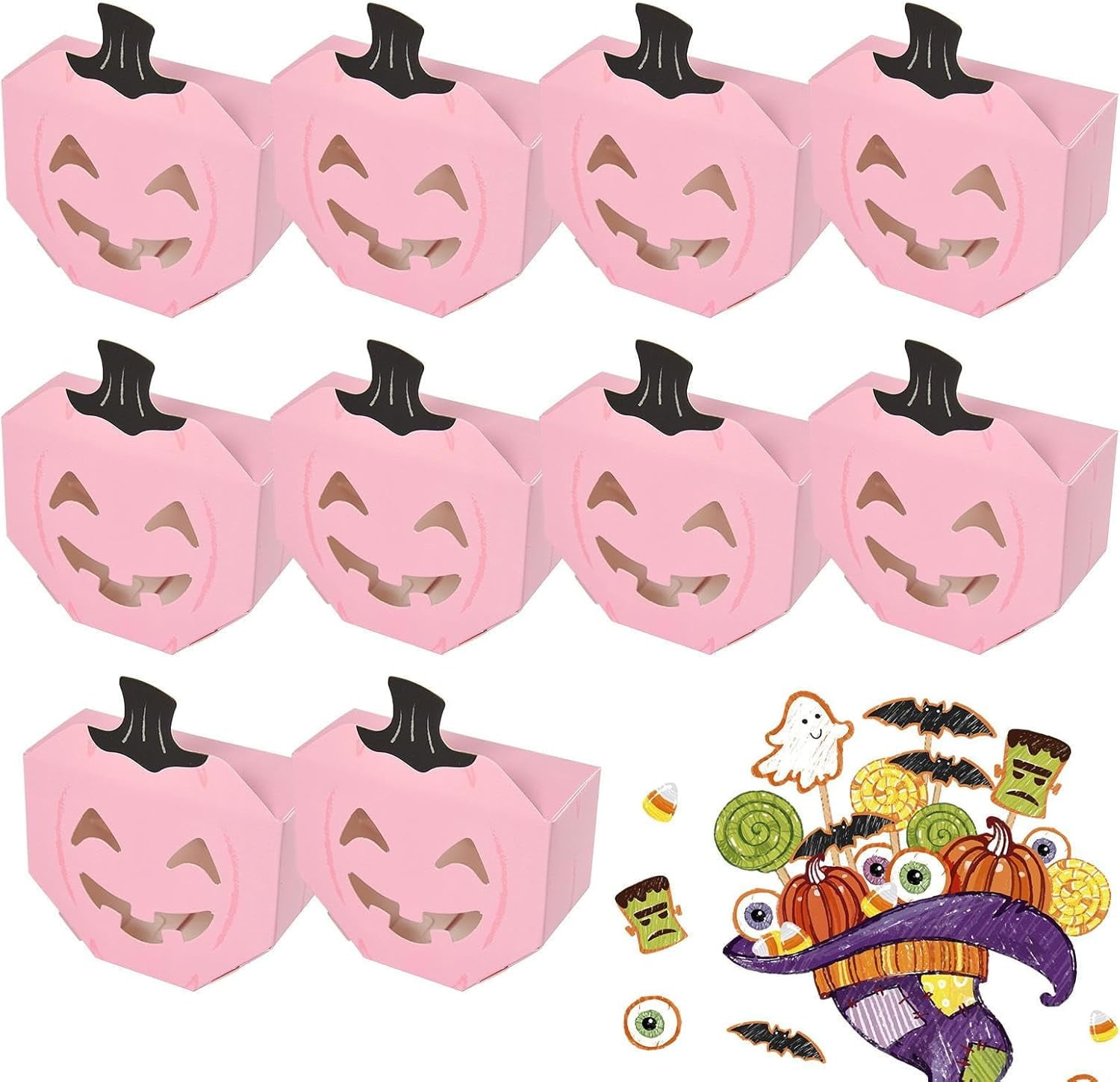 Halloween Candy Boxes - Festive Pumpkin Shaped Gift Box, Party Favor ...