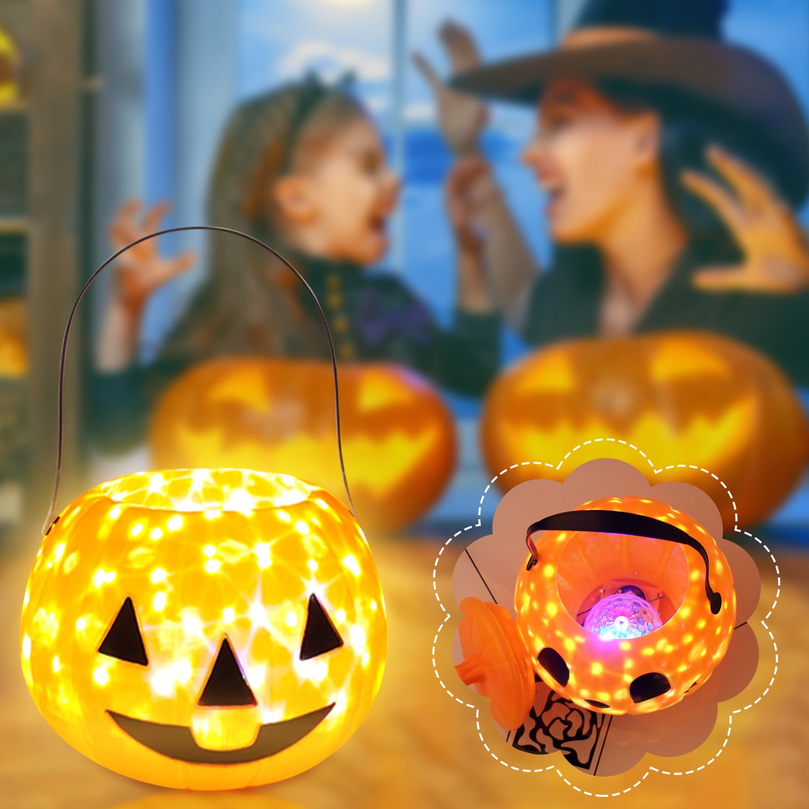 Halloween Candy Bucket,Halloween Light Up Pumpkin Bucket,Halloween ...