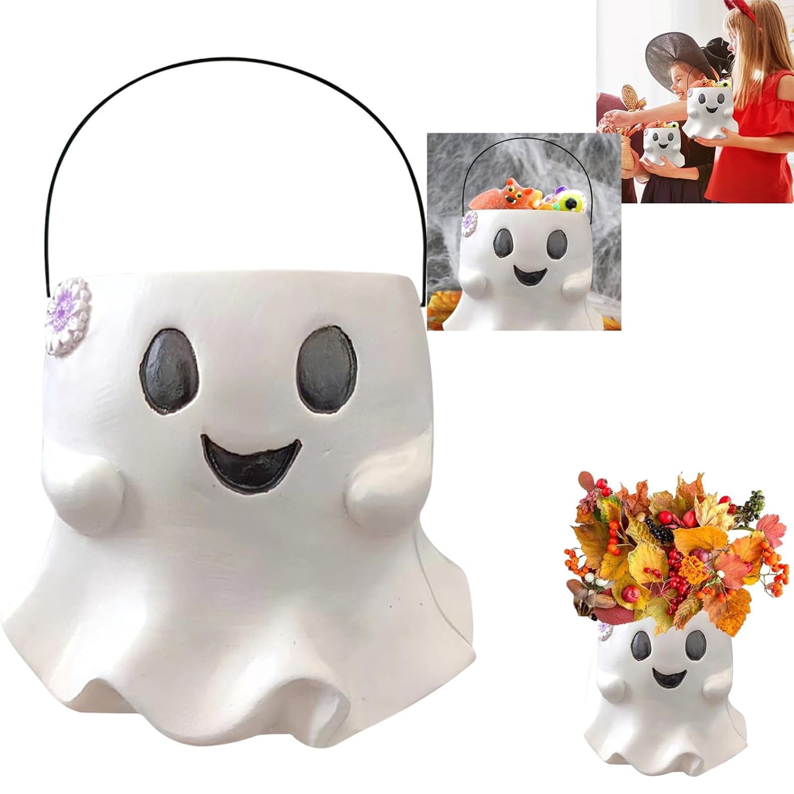 Halloween Candy Bucket, Ghost Bucket, Ghost Vase, Cute Ghost Candy ...