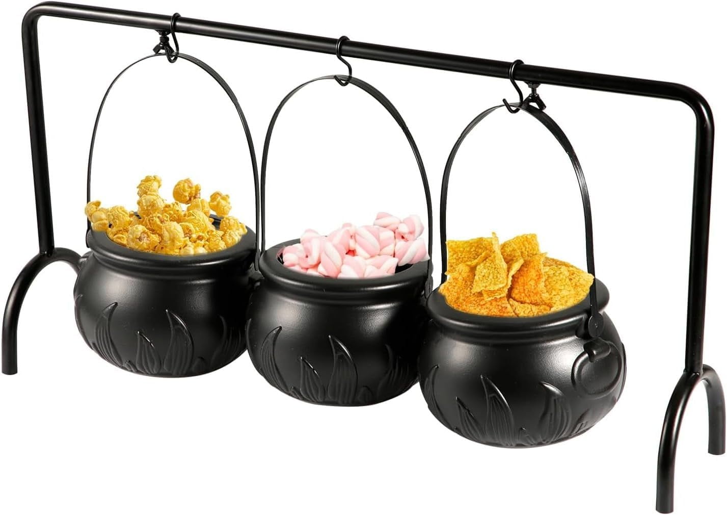 Halloween Candy Buckets Cauldron, Witch Pumpkin Plastic Black Cauldron ...