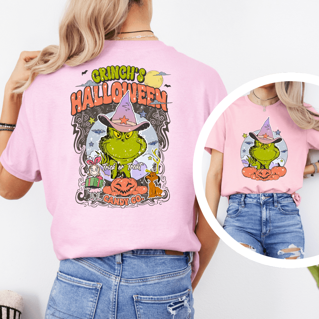 Halloween Candy Co Tee Heather Peach S Printify T-Shirt T-Shirt ...