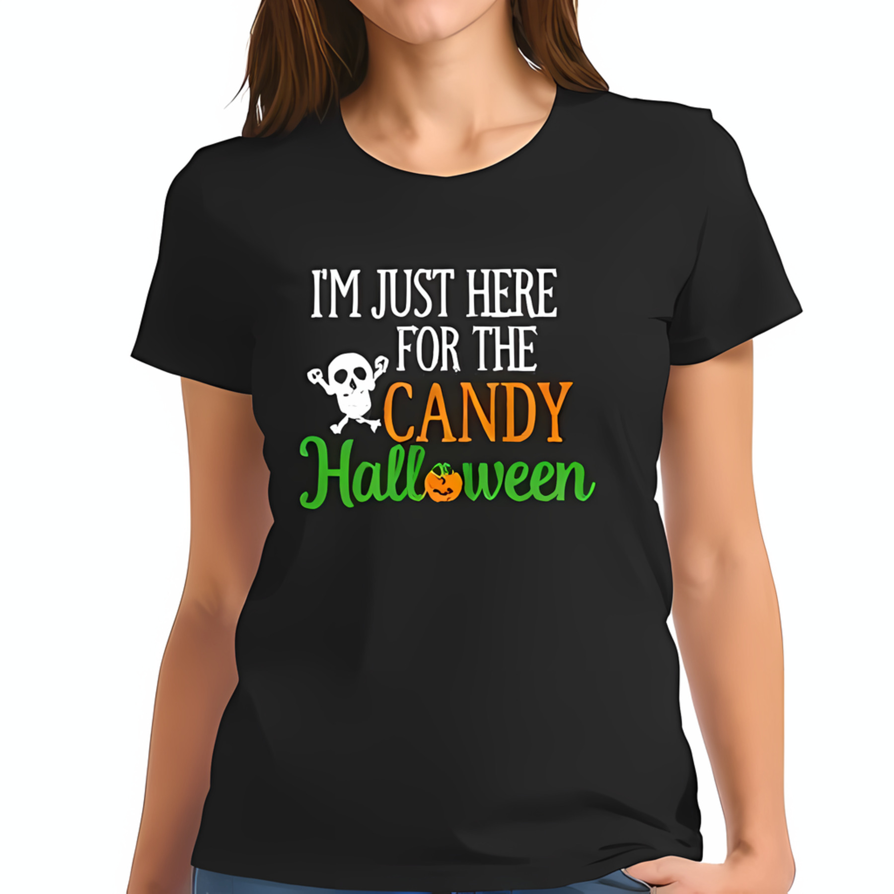 Halloween Candy Lover's Cotton Short Sleeve T-Shirt - Whimsical Graphic ...