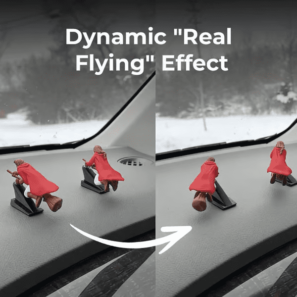 Halloween Car Dashboard Decoration, Flying Witch on Broomstick Auto ...