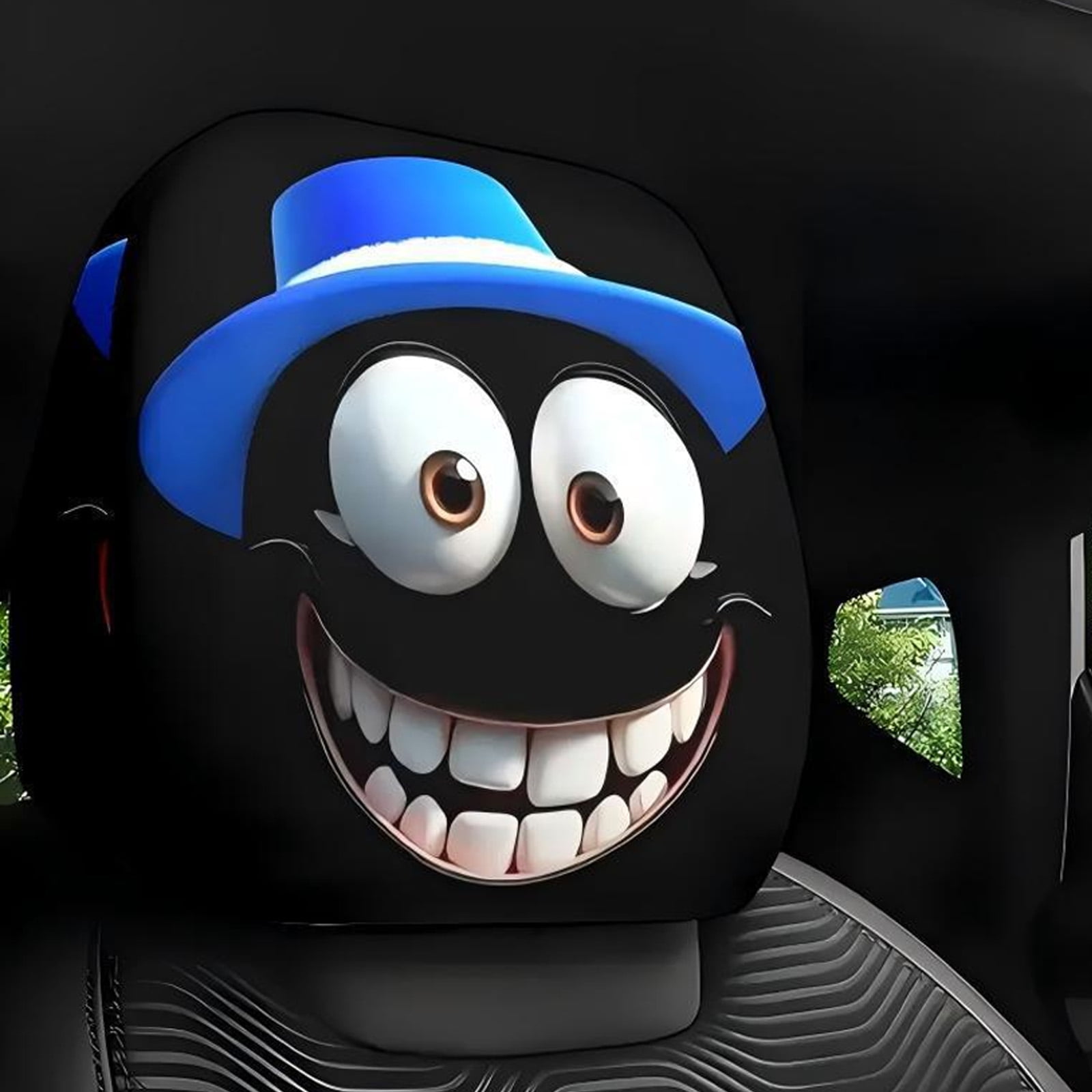 Halloween Car Headrest Covers With Funny Faces For Festival Themed ...
