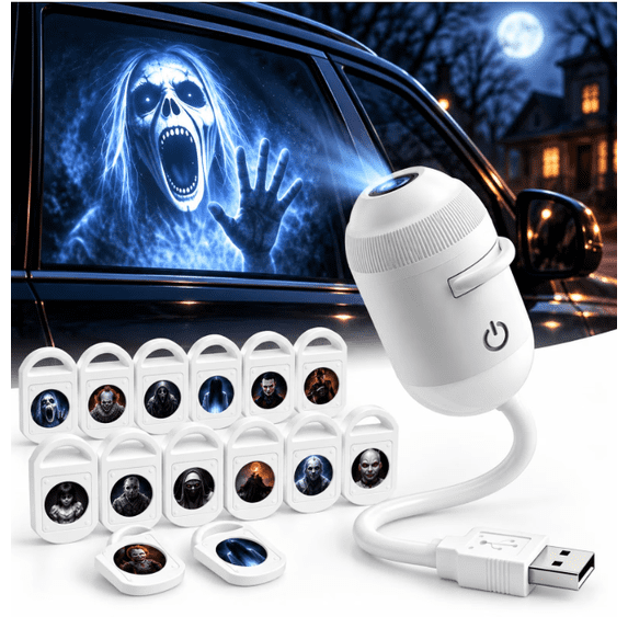 Halloween Car Window Projector, USB Powered Mini Light Projector with ...