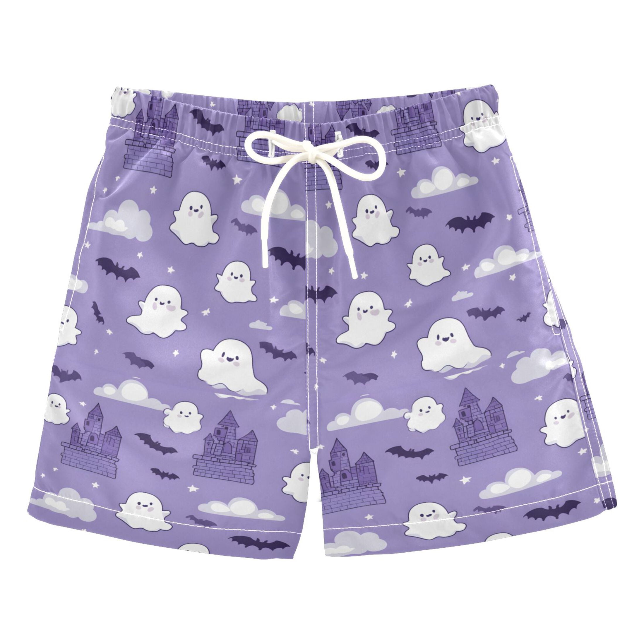 Halloween Cartoon Ghost Swim Trunks Quick Dry Beach Pool Board Shorts ...