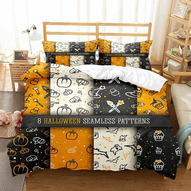 Halloween Castle Cemetery Bedding 3D Printed Pumpkin Lantern Horror ...