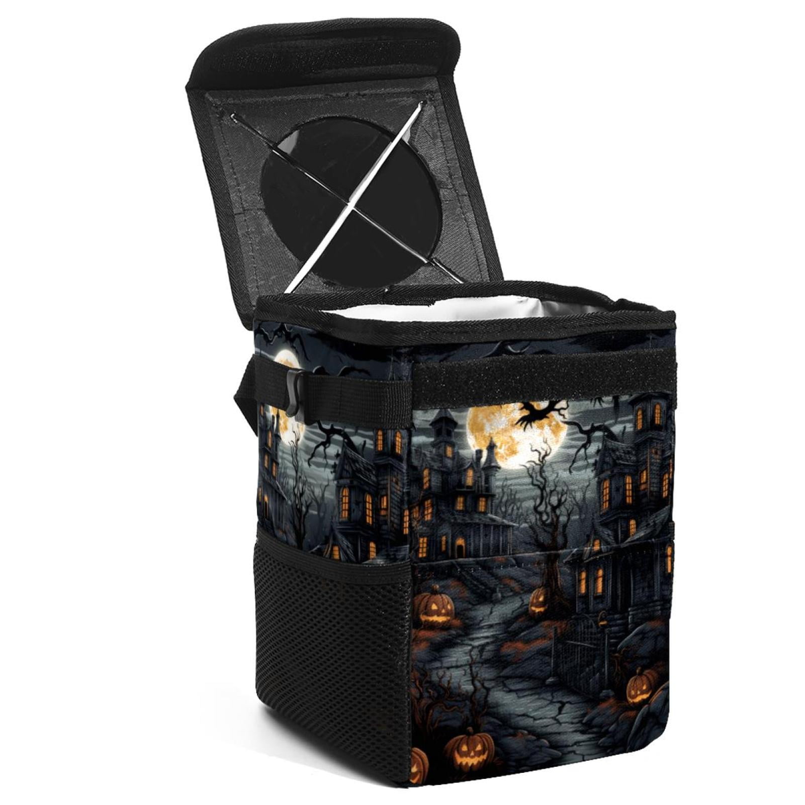 Halloween Castle Foldable Car Garbage Can with Lid, Leak-proof Mini ...
