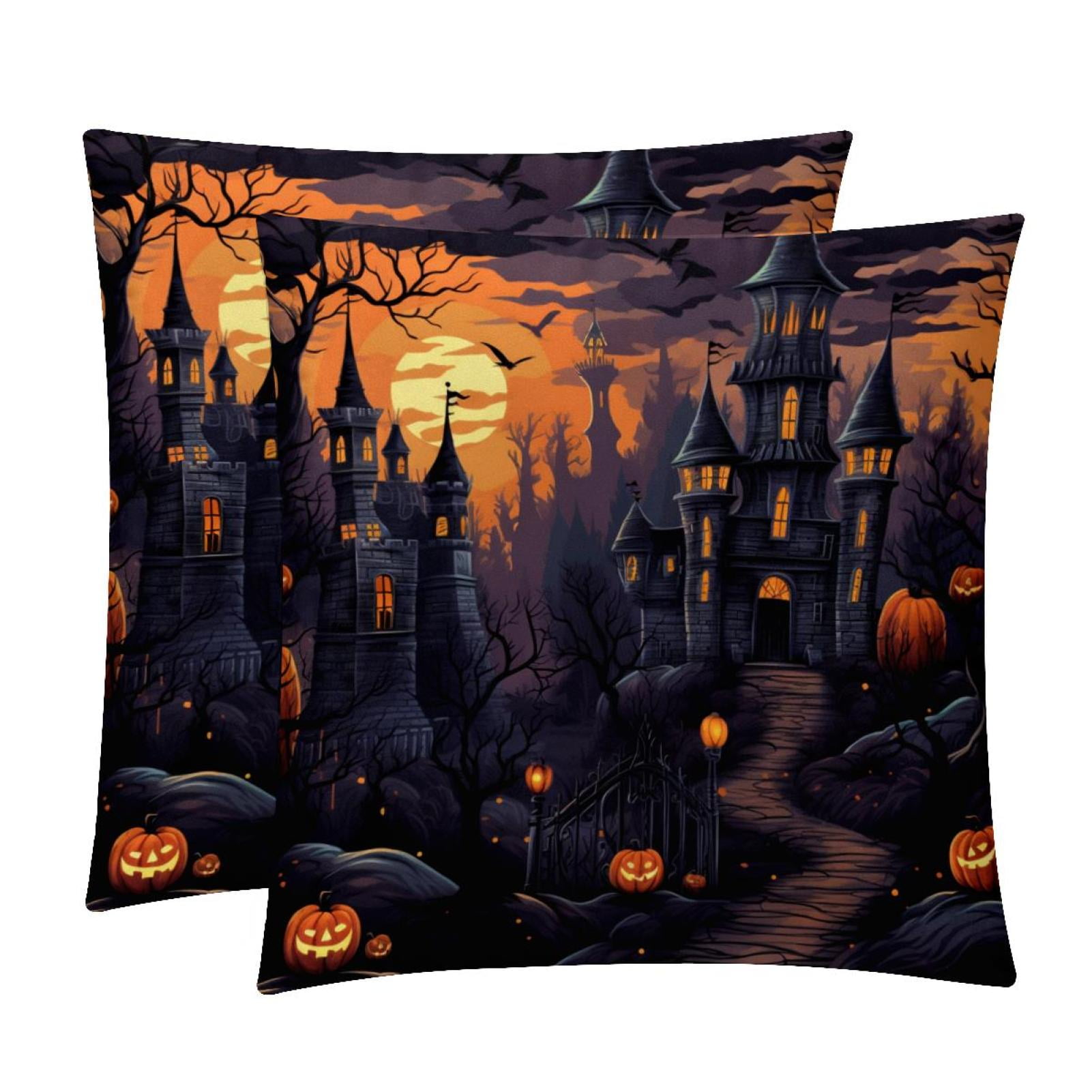 Halloween Castle Inserts with Chair Pillow Covers - Set of 2, Unique ...