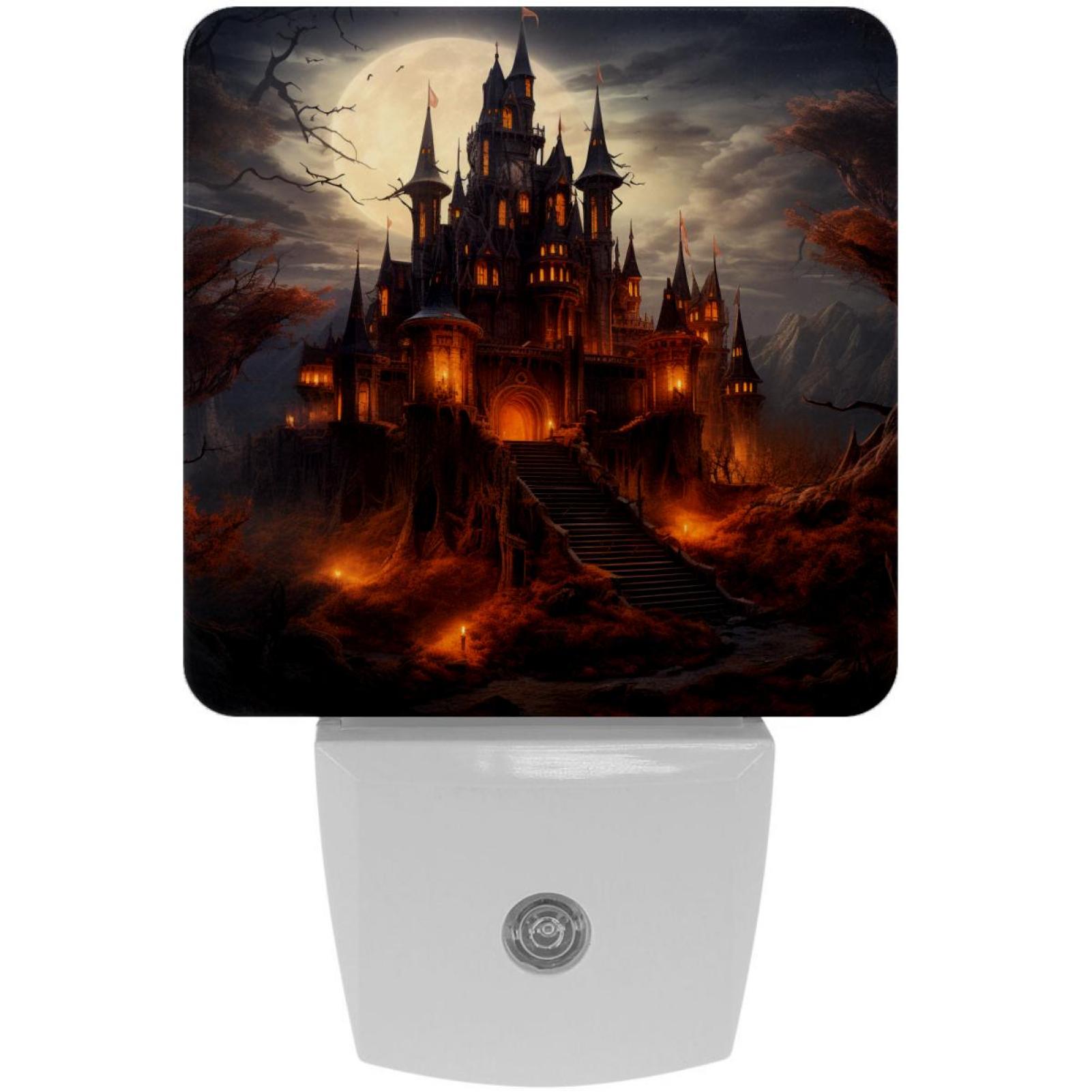 Halloween Castle LED Square Night Lights for Bedroom and Living Room ...
