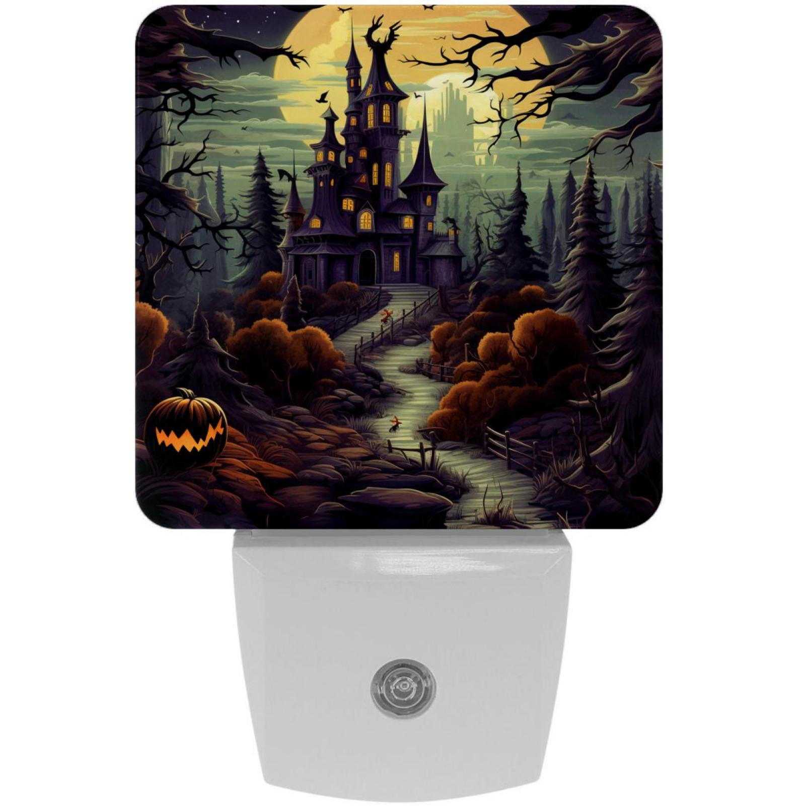 Halloween Castle LED Square Night Lights - Modern Design, Soft Glow ...