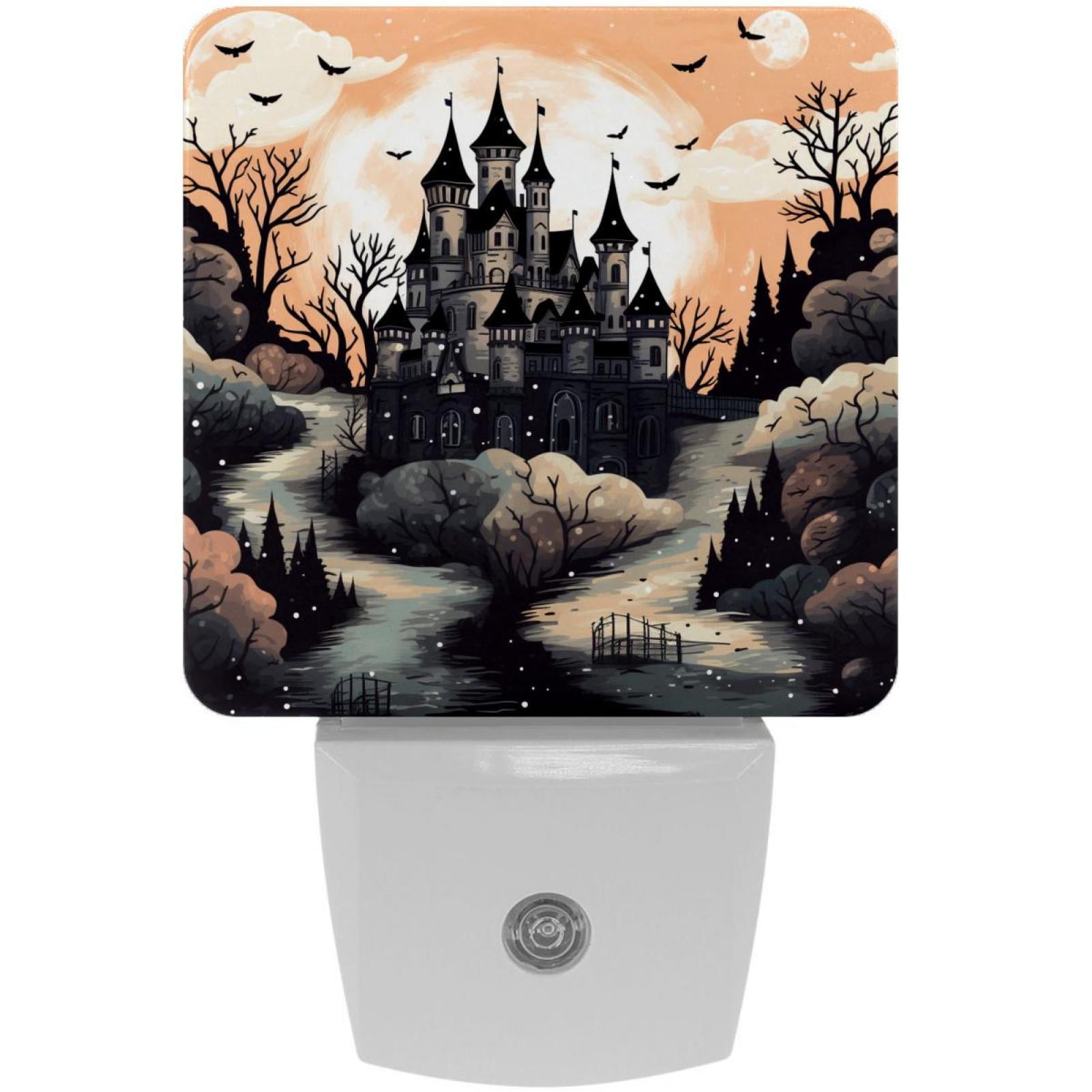 Halloween Castle LED Square Night Lights - Modern Design, Soft Glow ...