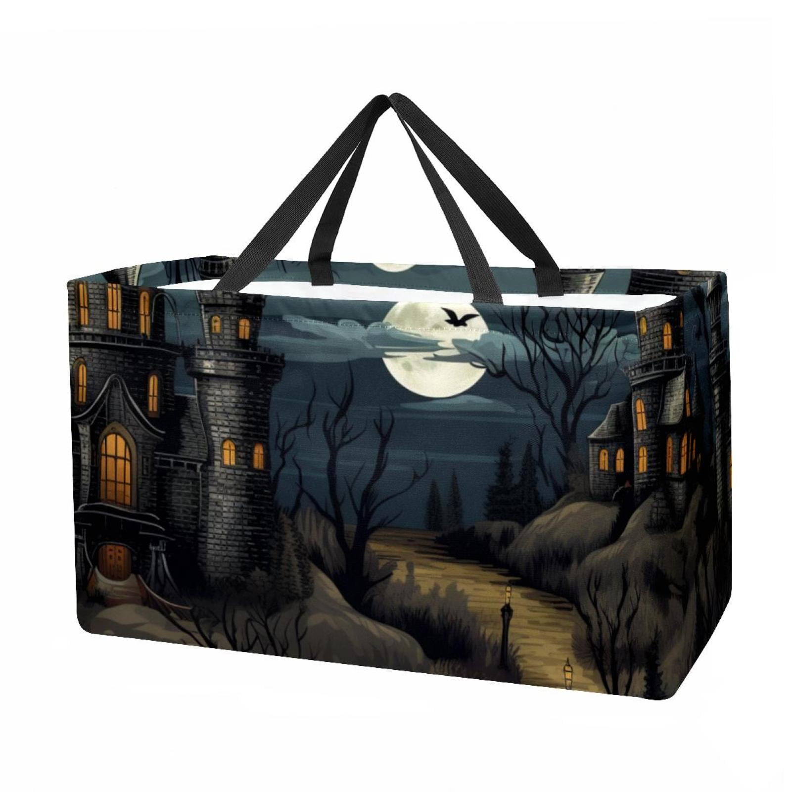 Halloween Castle Large Capacity Reusable Foldable Storage Basket and ...