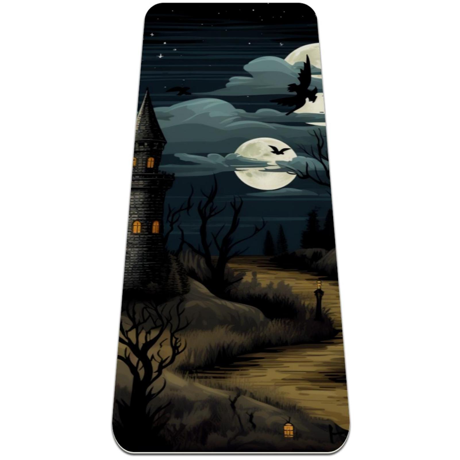Halloween Castle TPE Yoga Mat - Premium Exercise Mat for Yoga & Fitness ...