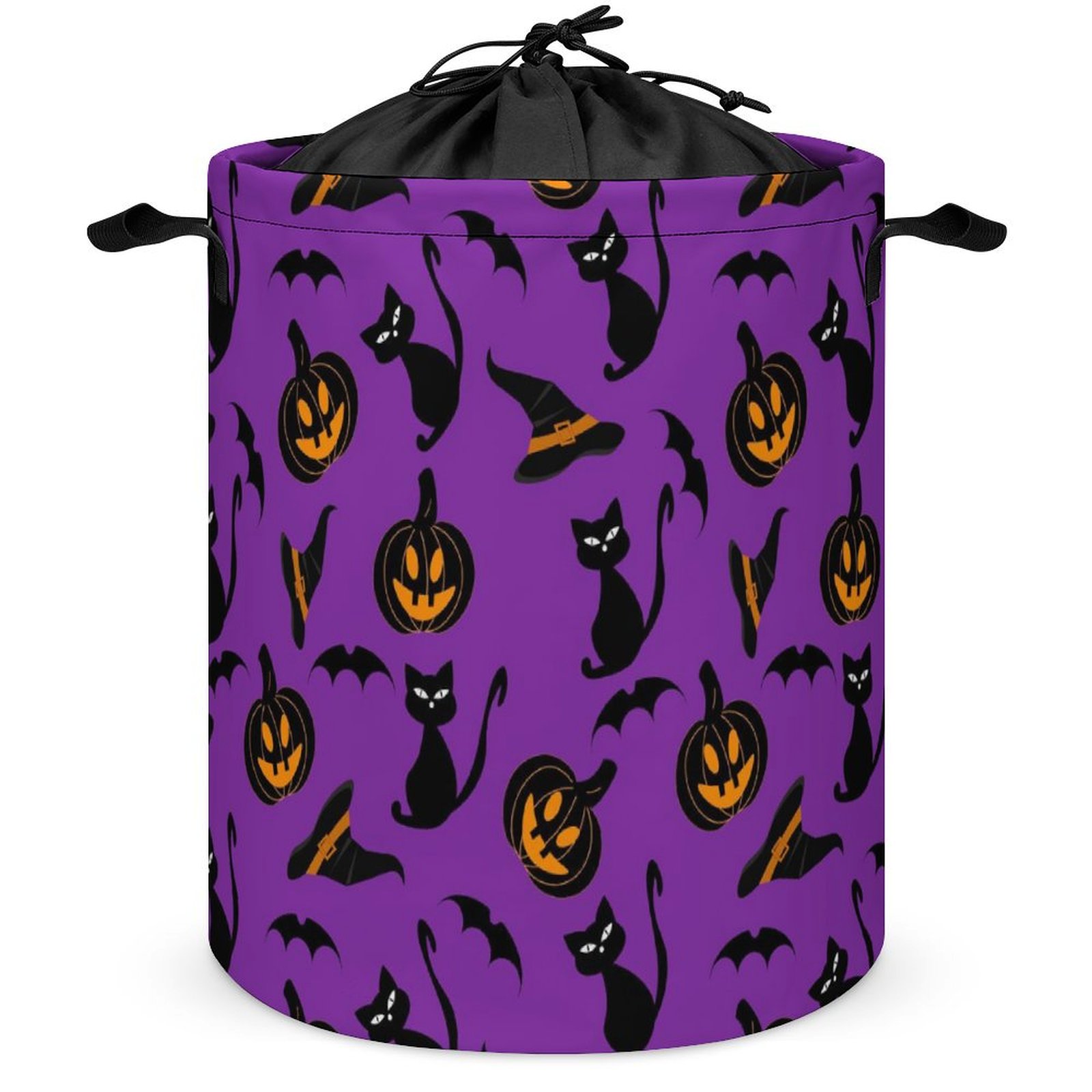 Halloween Cat Bat Laundry Basket Dirty Clothes Hamper, Waterproof ...