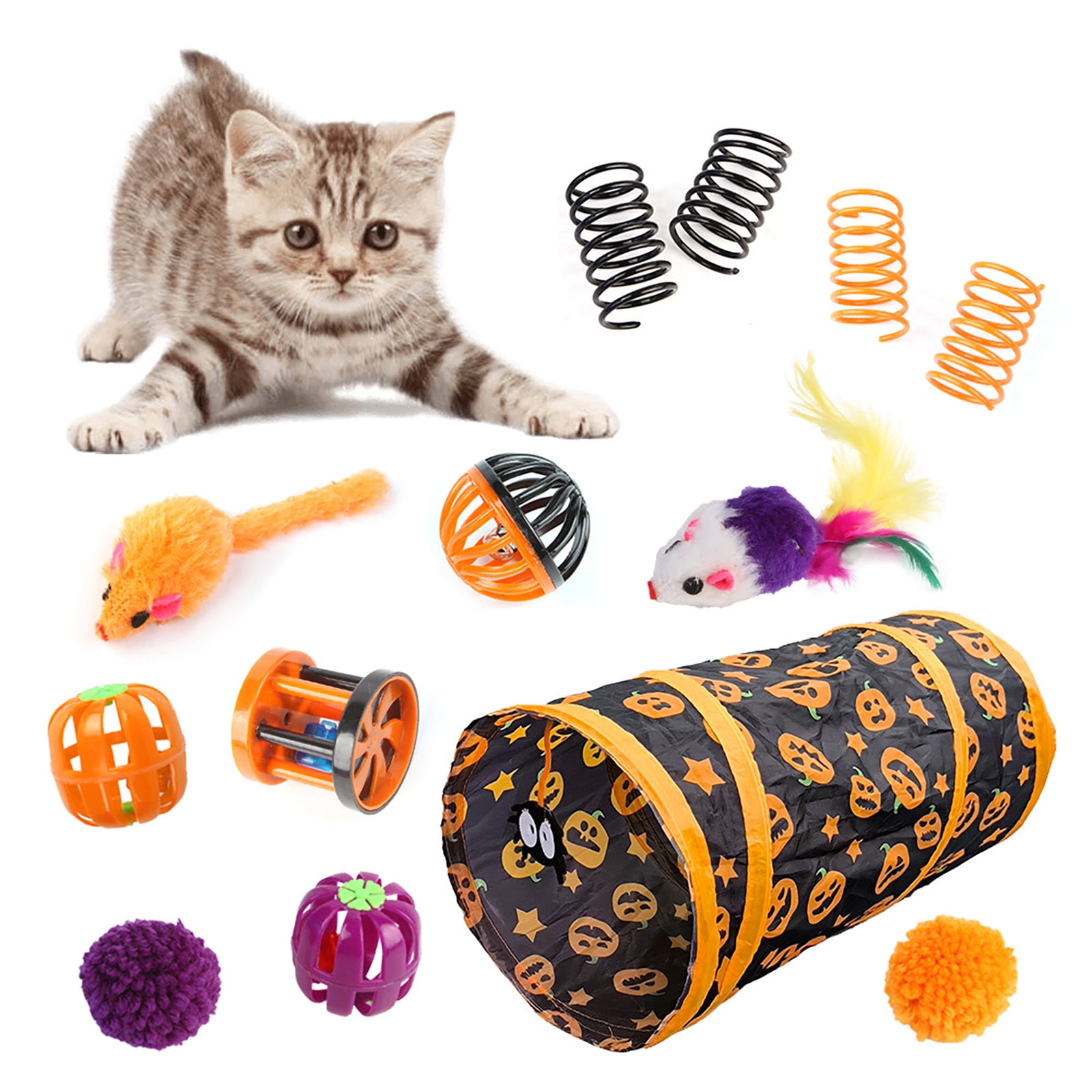 Halloween Cat Channel Toy Set Halloween 3 Way Tunnel Toys | Cat Toy Set ...
