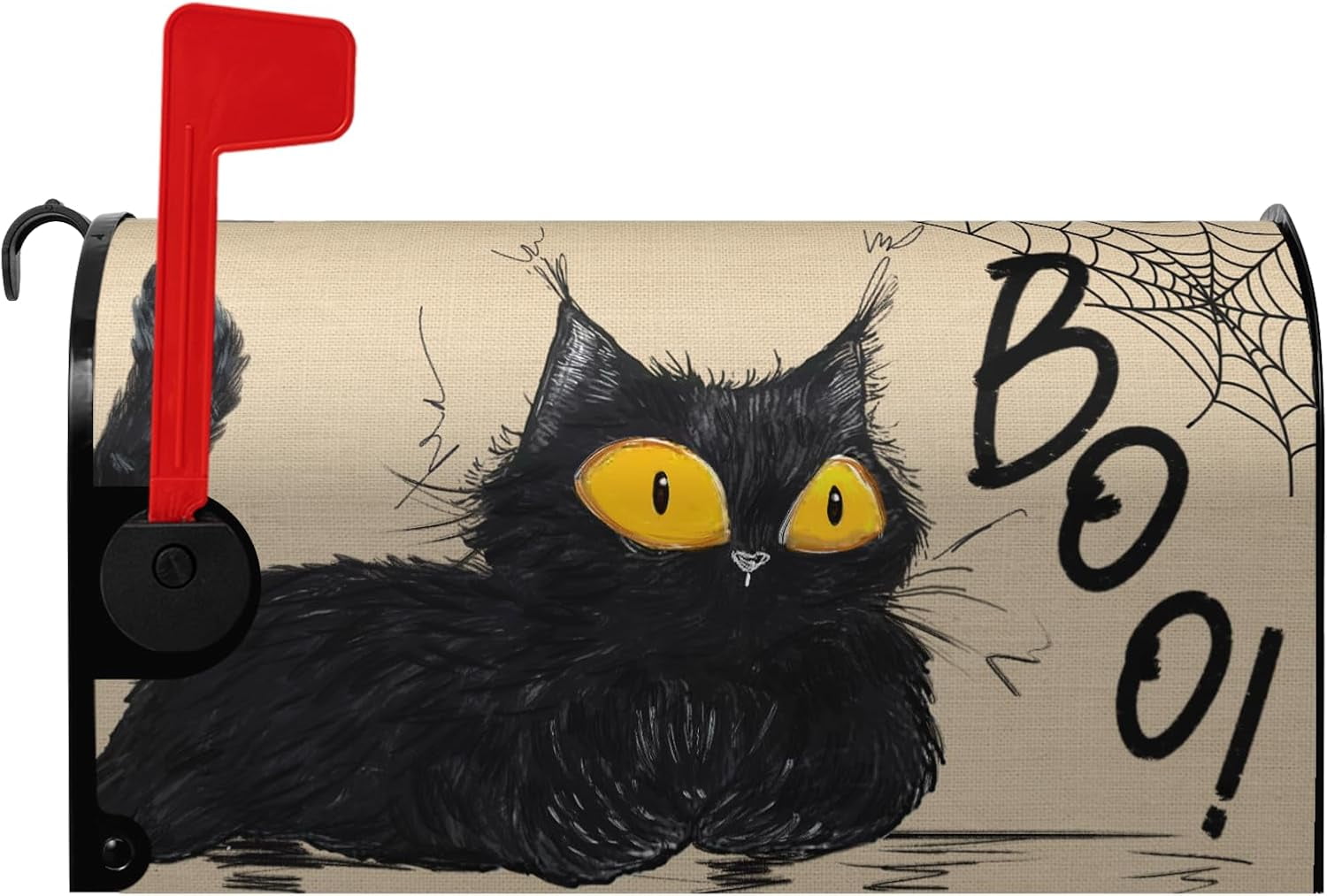 Halloween Cat Mailbox Covers Magnetic Boo Mailbox Cover Standard Size ...