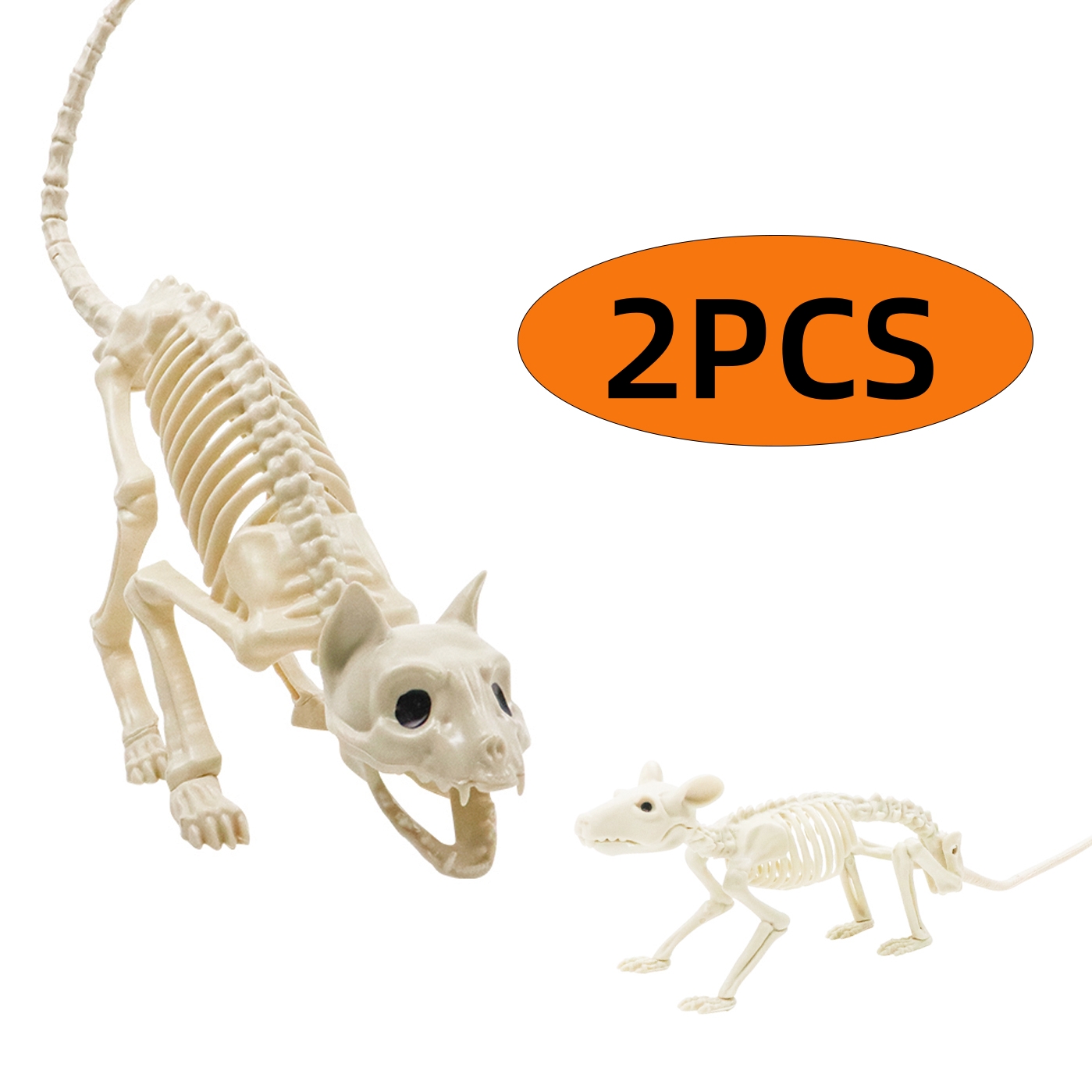 Halloween Animal Skeletons Decoration Fake Cat Rat Halloween Home Decor ...