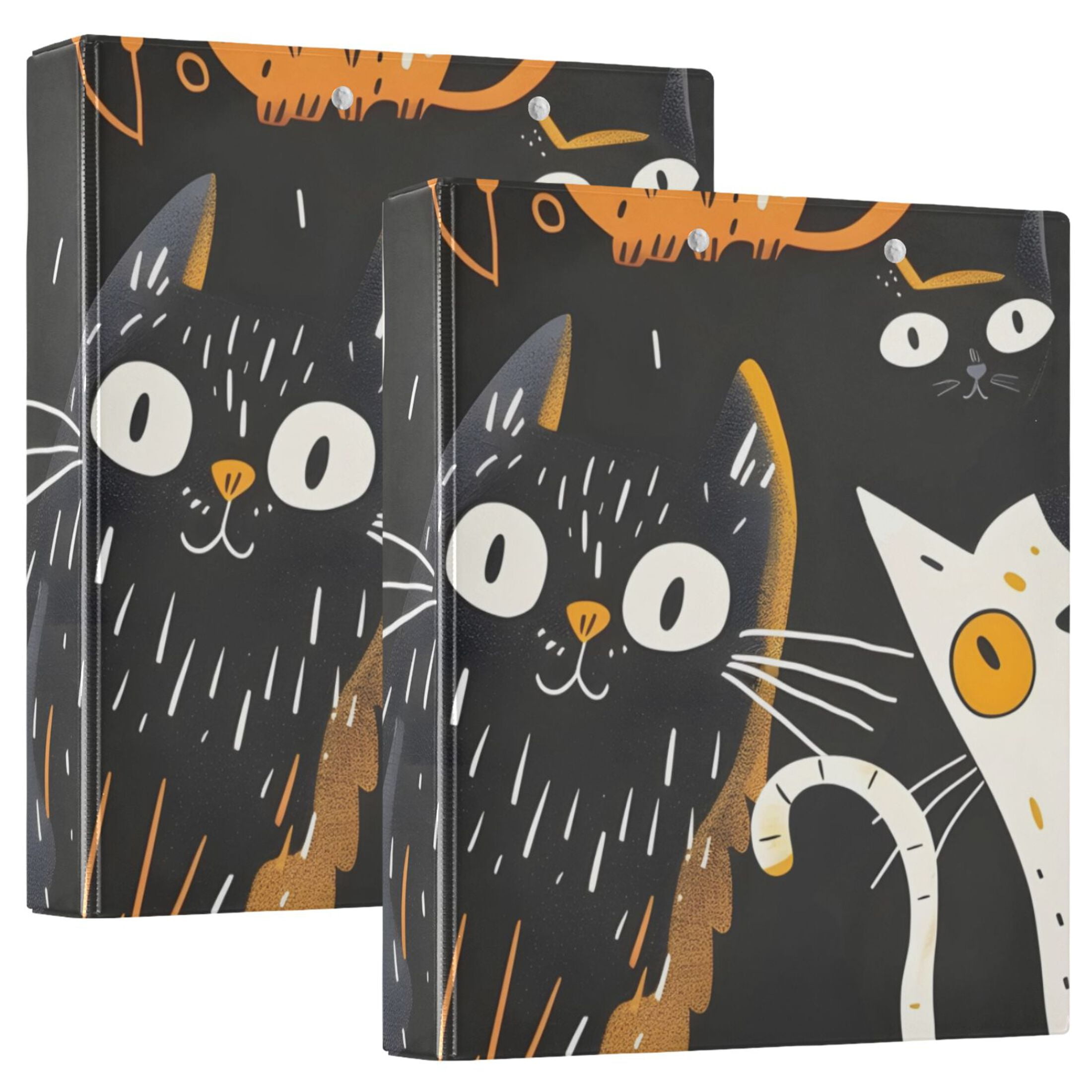 Halloween Cats 3 Ring Binders 1.5 inch Hardcover File Folders with ...