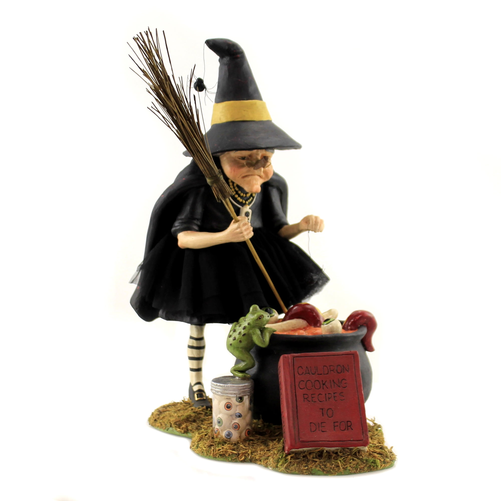Halloween Cauldron Cooking Witch Polyresin Scary Stinky Broom Frog ...