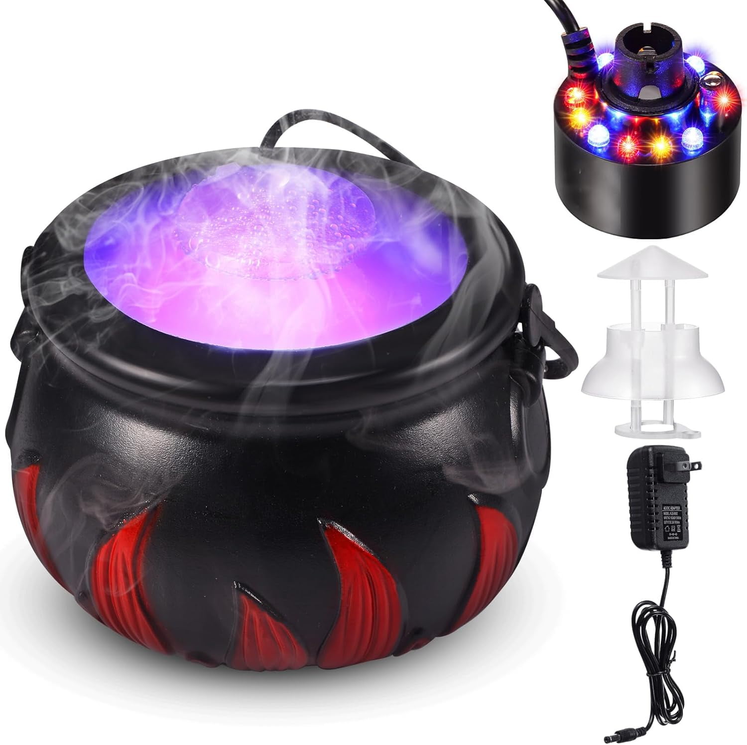 Halloween LED Fogger Mist Maker, 12 LED Witch's Cauldron with Atomizer ...