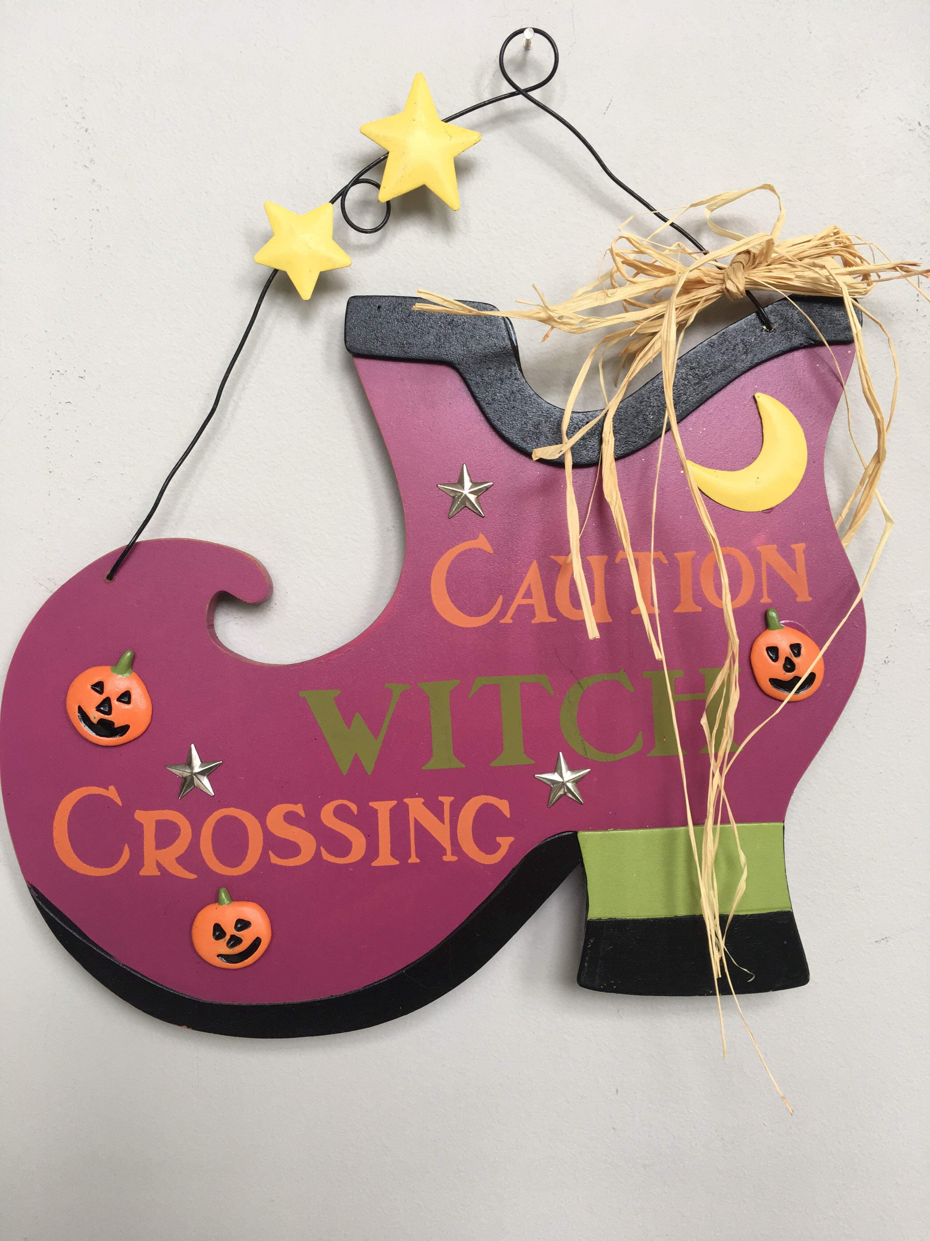 Halloween Caution Witch Crossing Sign - Walmart.com
