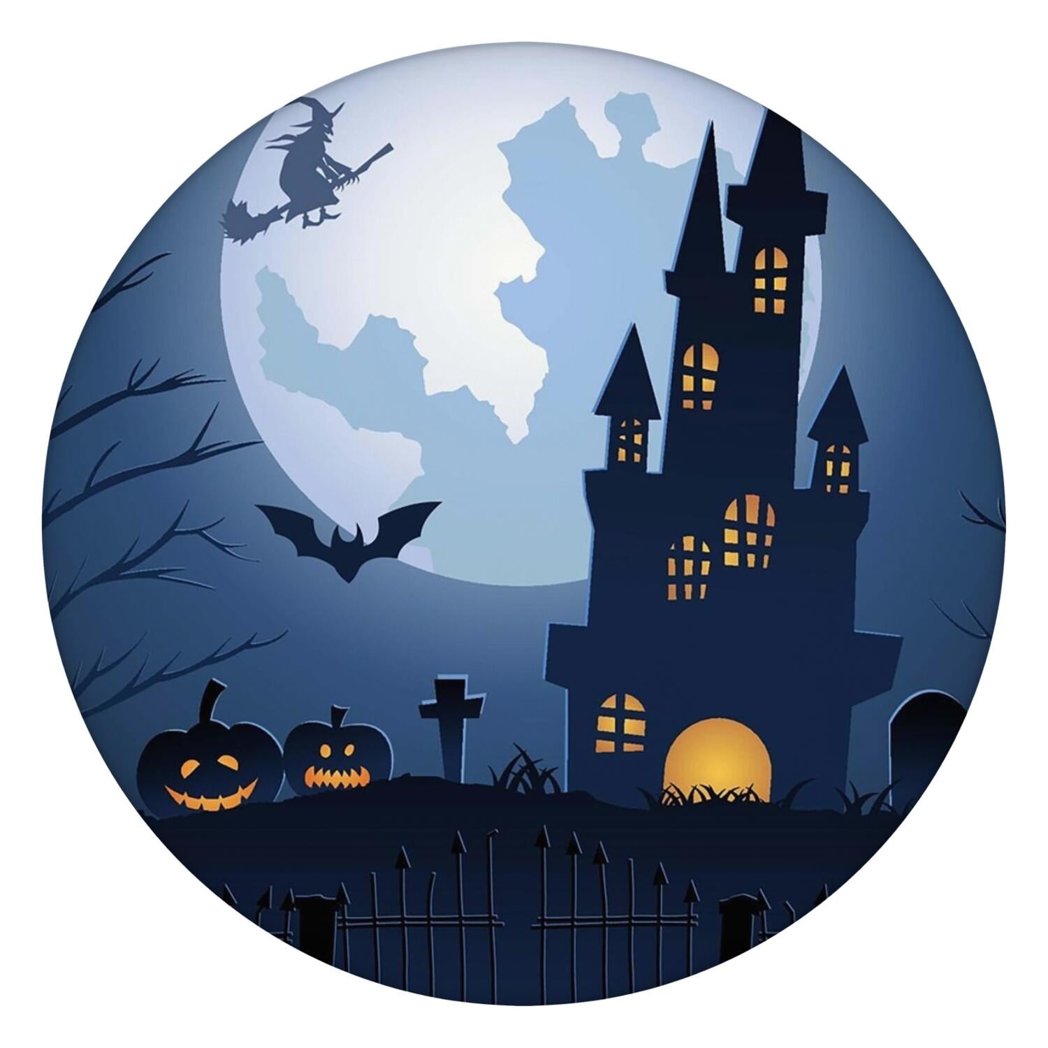 Halloween Celebration Pumpkin Themed Elastic Round Table Cover for 44 ...