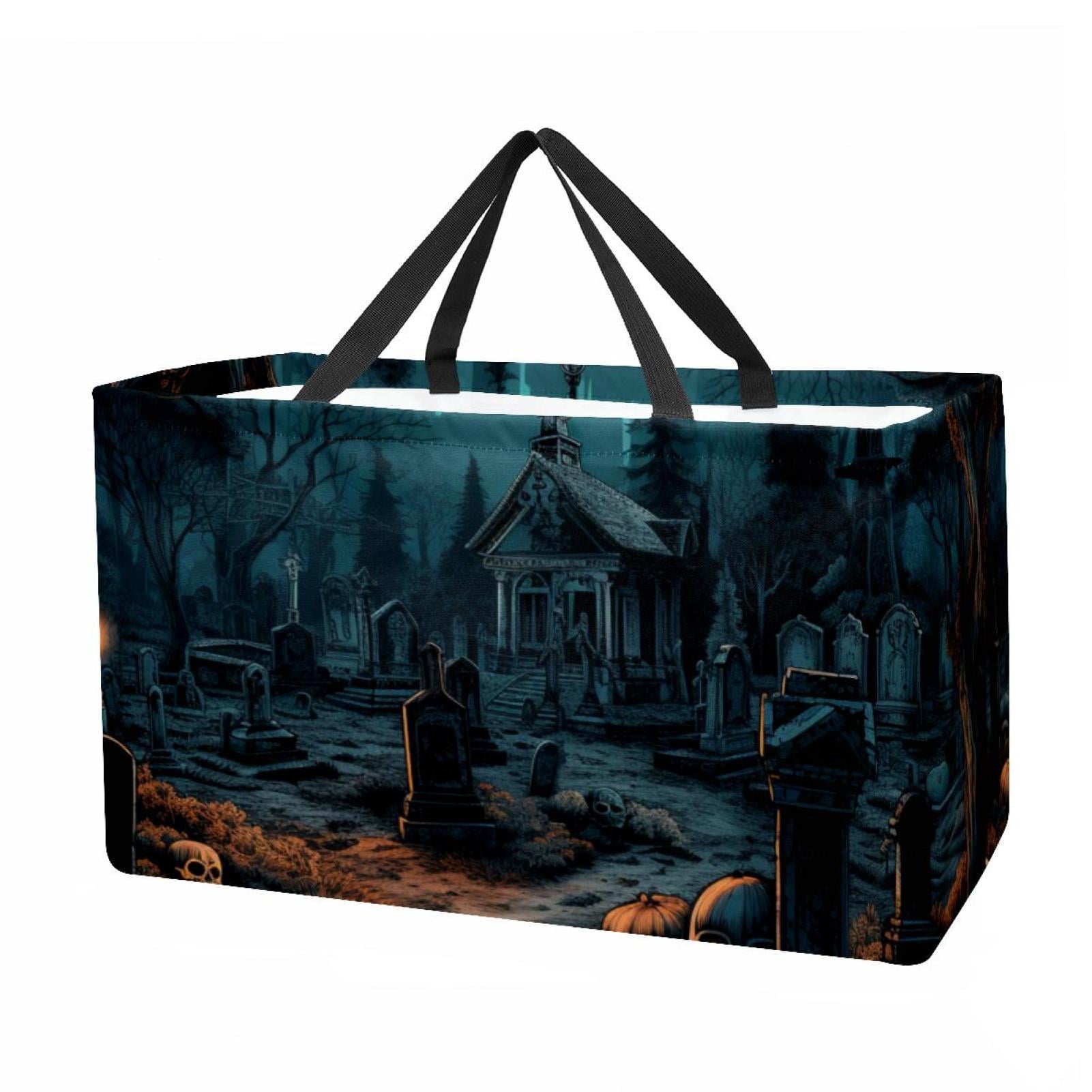 Halloween Cemetery Collapsible Oxford Cloth Storage Bin: Reusable ...