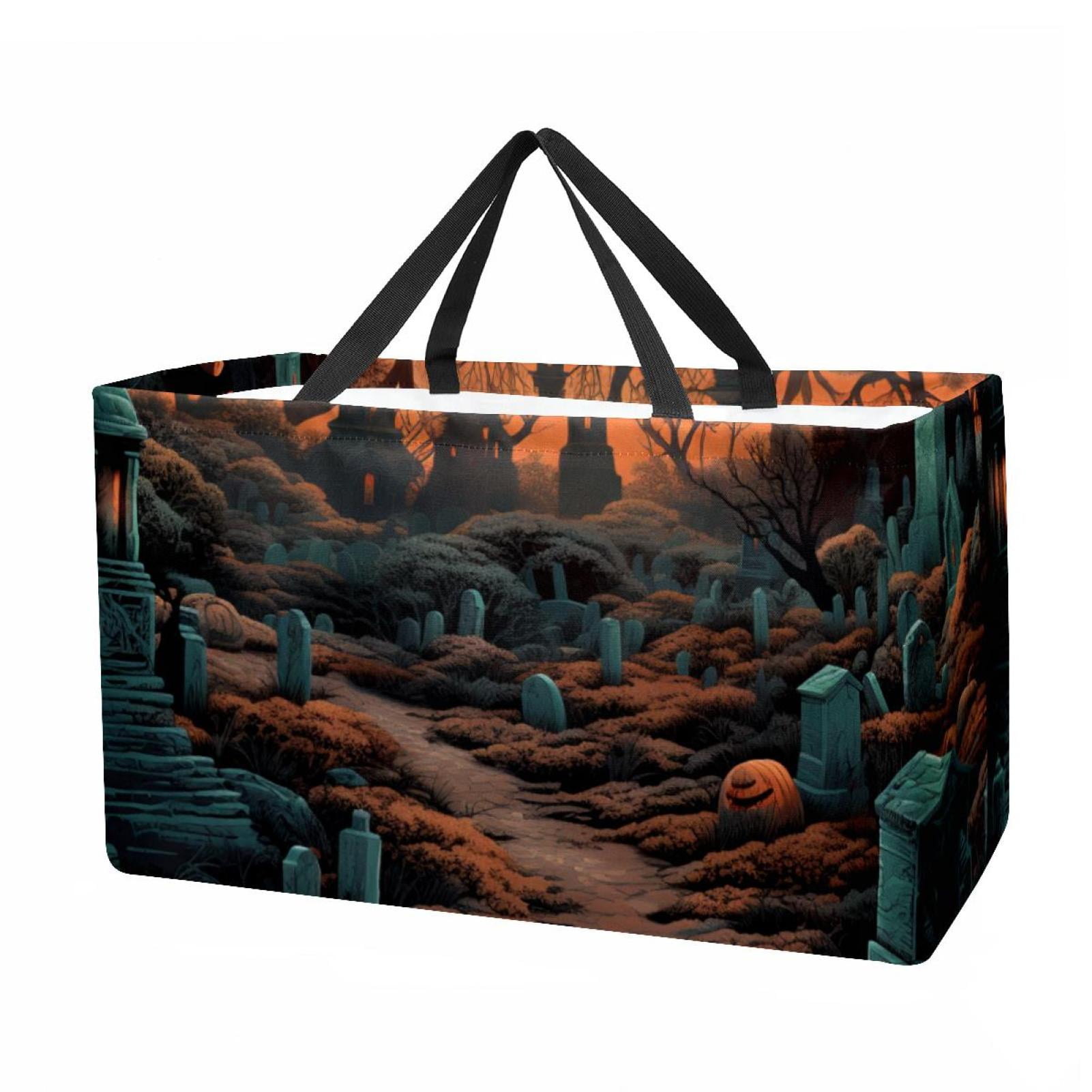 Halloween Cemetery Collapsible Oxford Cloth Storage Bins Toy Basket ...