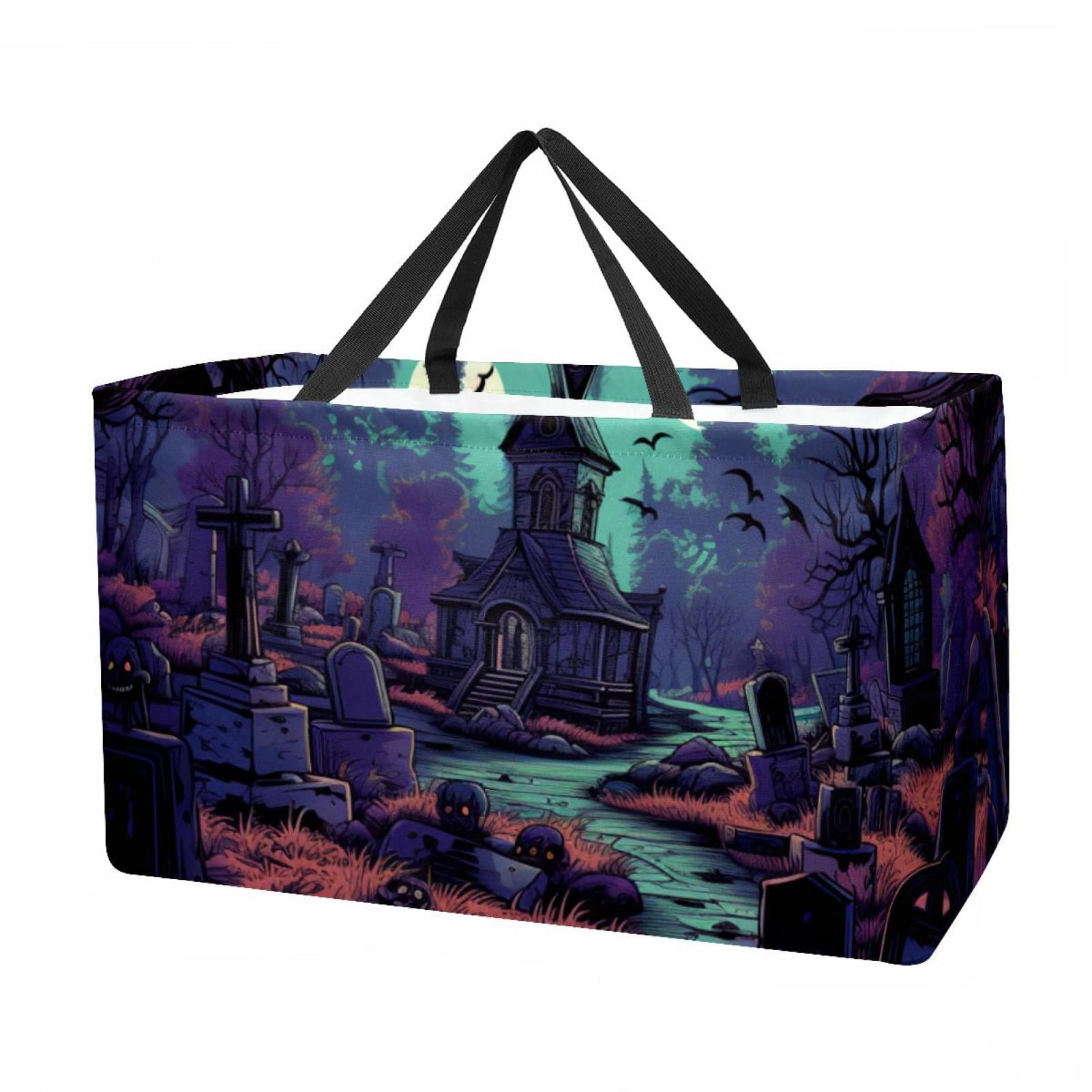 Halloween Cemetery Collapsible Oxford Cloth Storage Bins Toy Basket ...