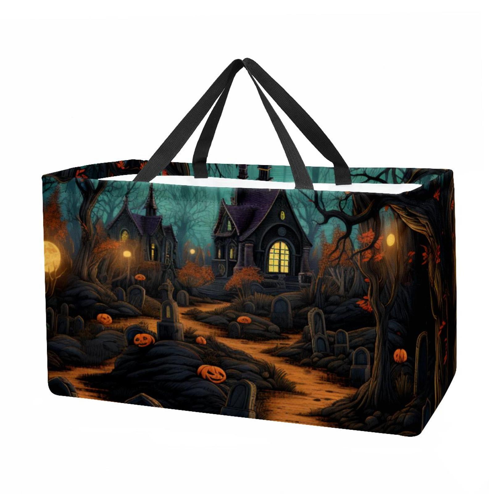 Halloween Cemetery Foldable Reusable Oxford Cloth Laundry Basket ...